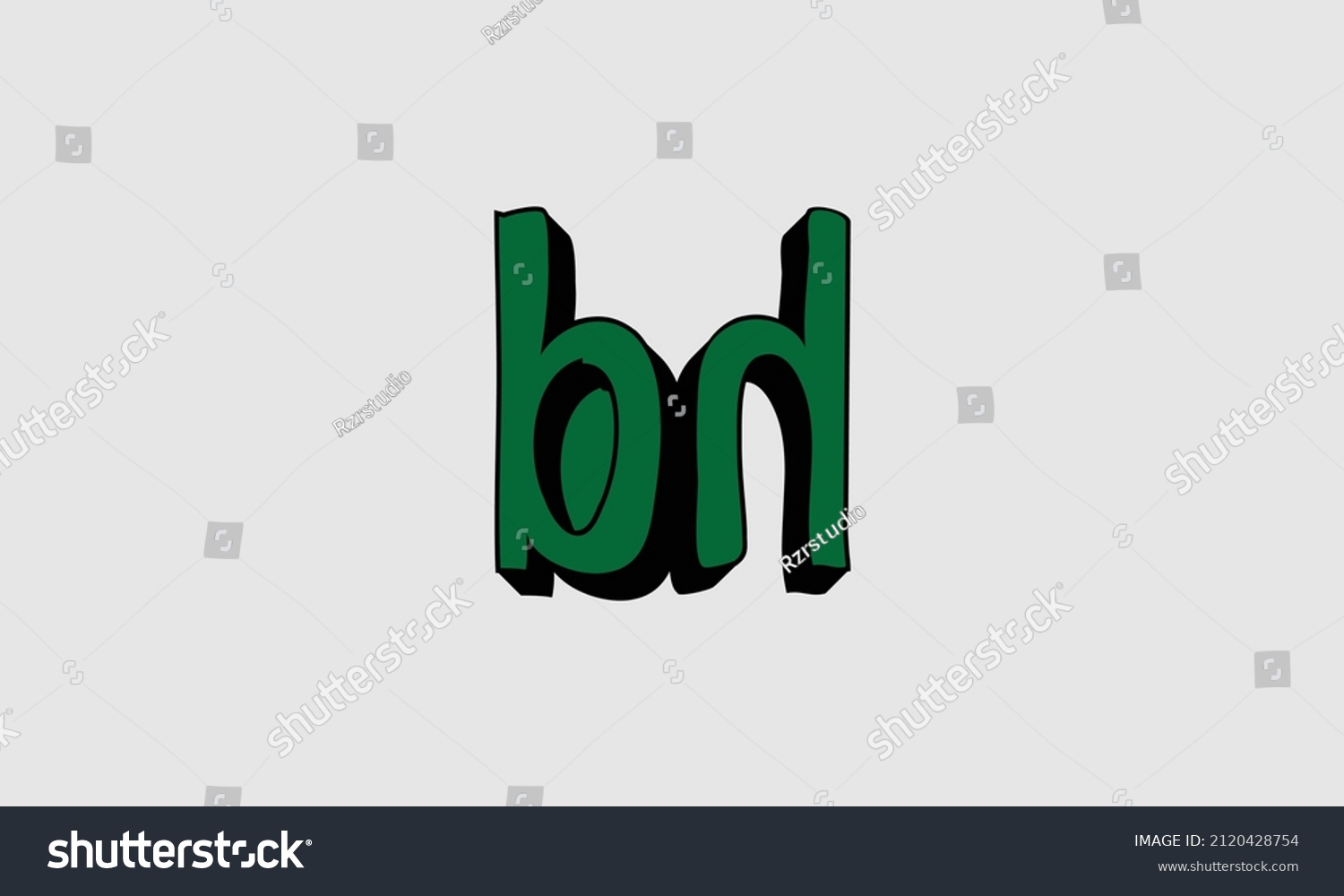 Bold Letter Icon Bh Initial Vector Stock Vector (Royalty Free) 2120428754