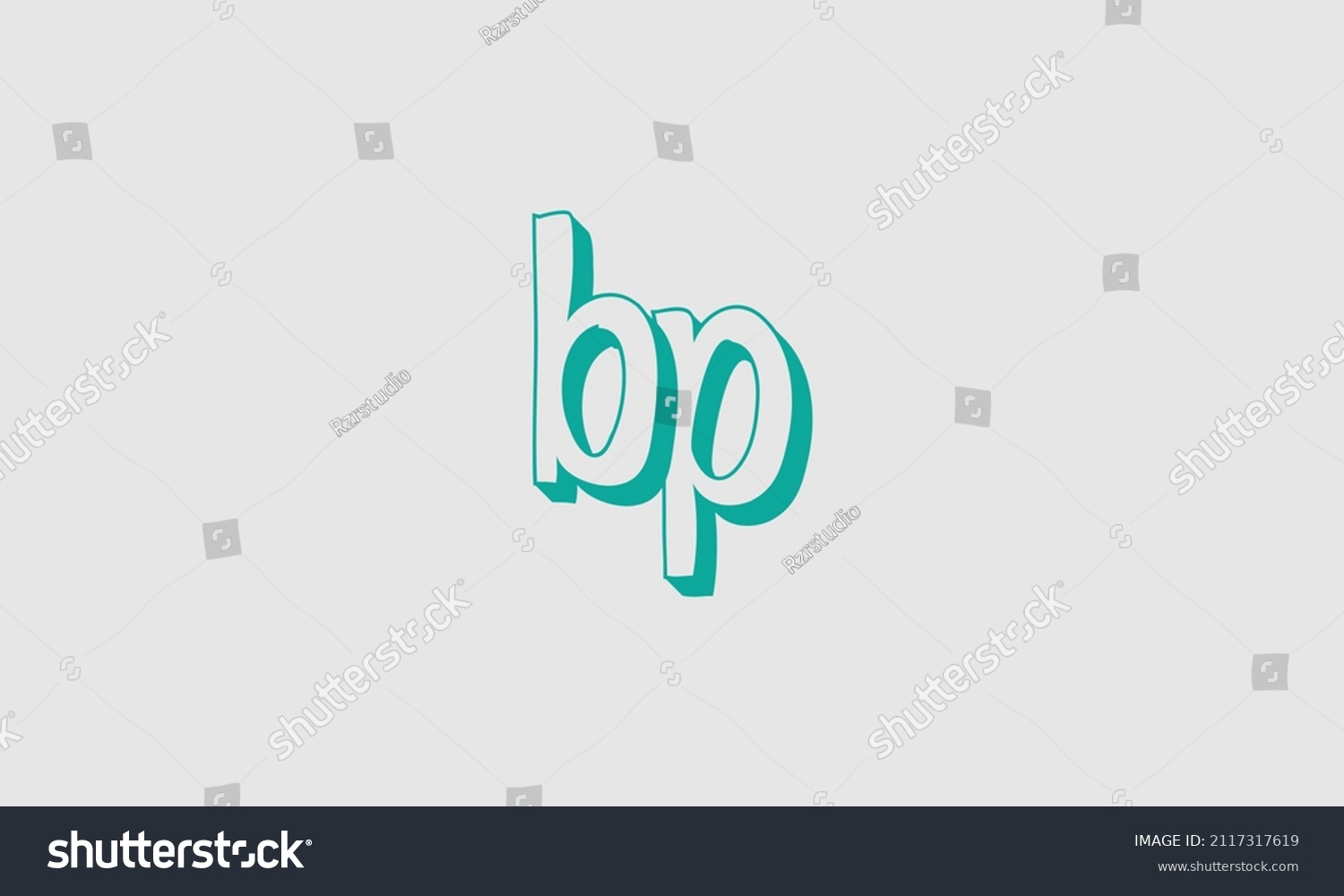 Bold Letter Icon Bp Initial Vector Stock Vector (Royalty Free) 2117317619