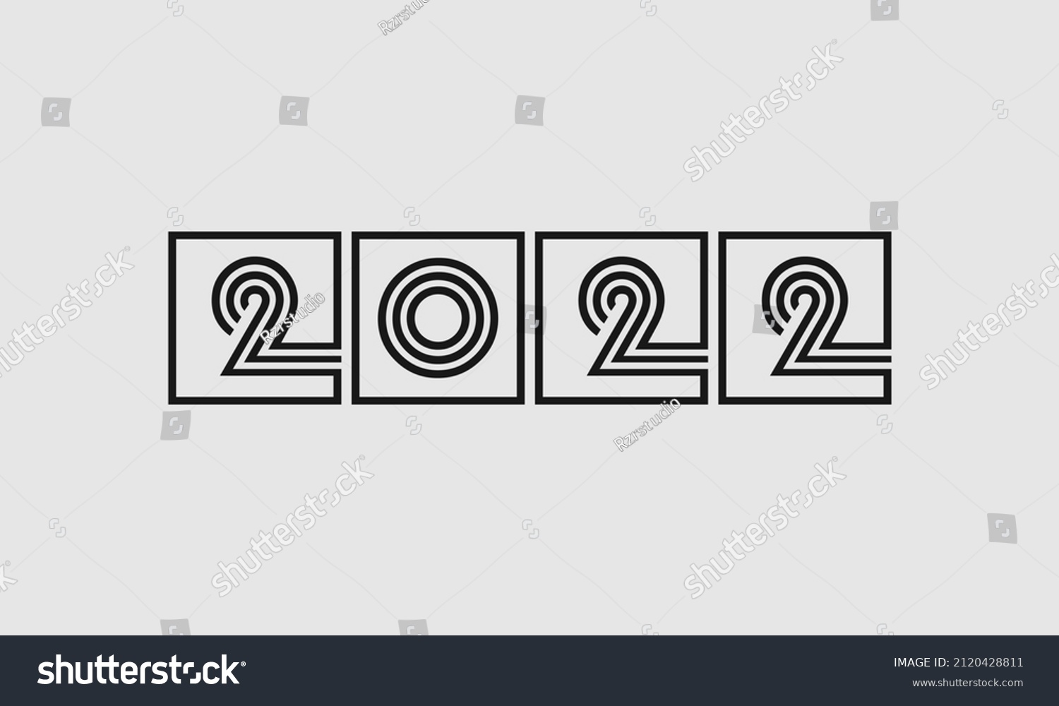 Bold Number 2022 Black Letters Initial Stock Vector (Royalty Free ...