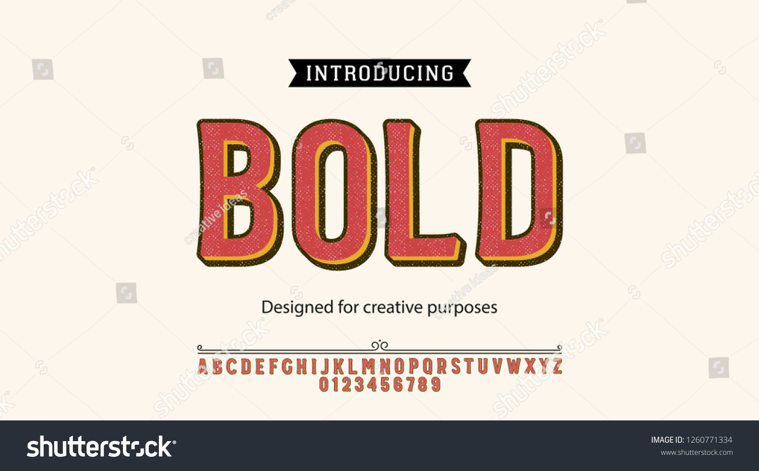 Bold Typeface Labels Different Type Designs: เวกเตอร์สต็อก (ปลอดค่า ...
