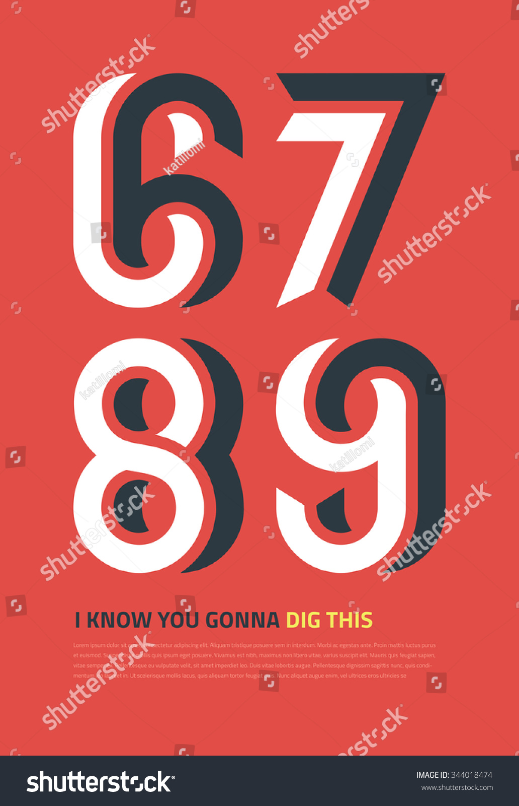 Bold Vector Graphic Design Numbers: เวกเตอร์สต็อก (ปลอดค่าลิขสิทธิ์ ...
