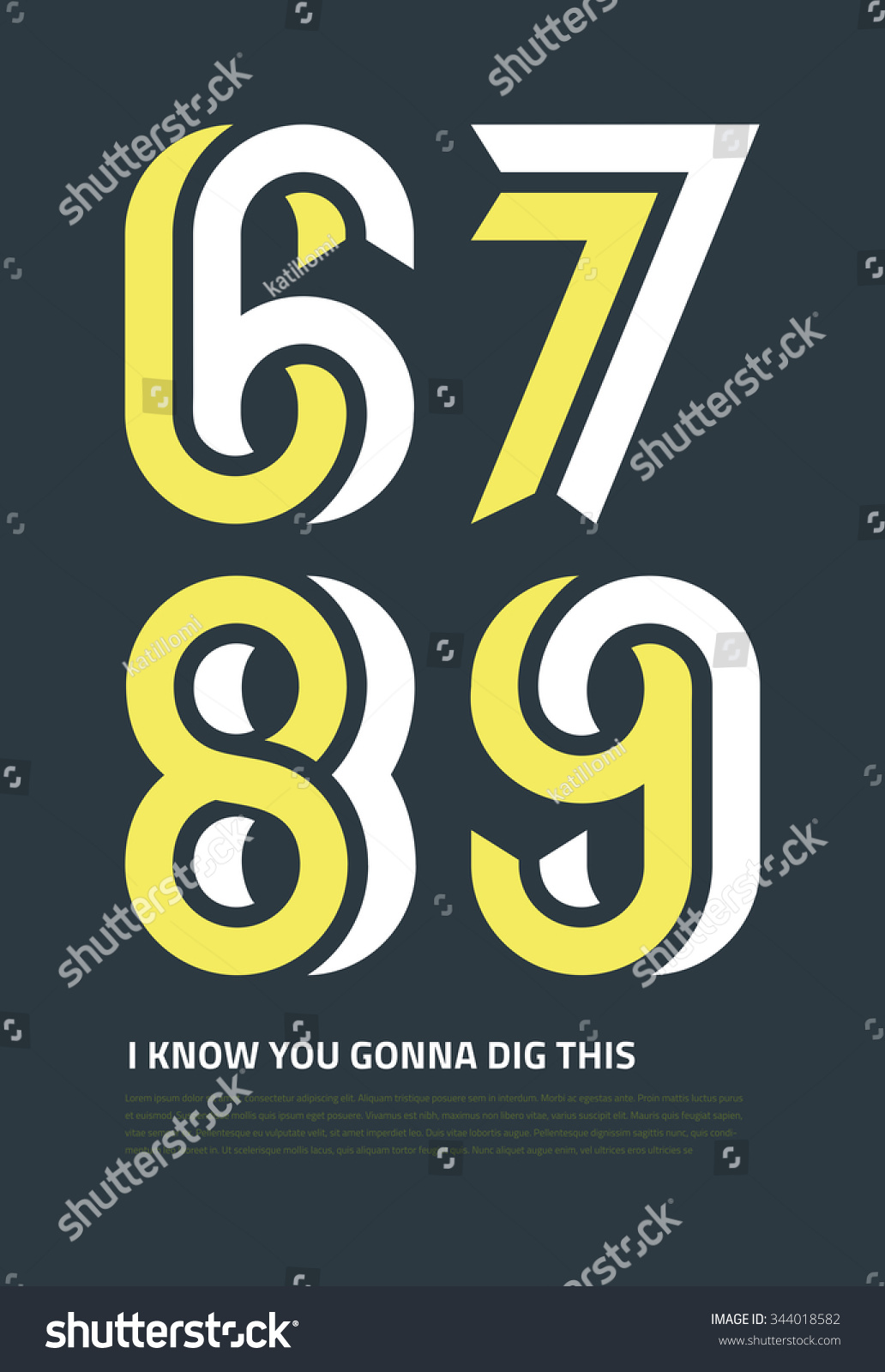 Vektor Stok Bold Vector Graphic Design Numbers (Tanpa Royalti ...