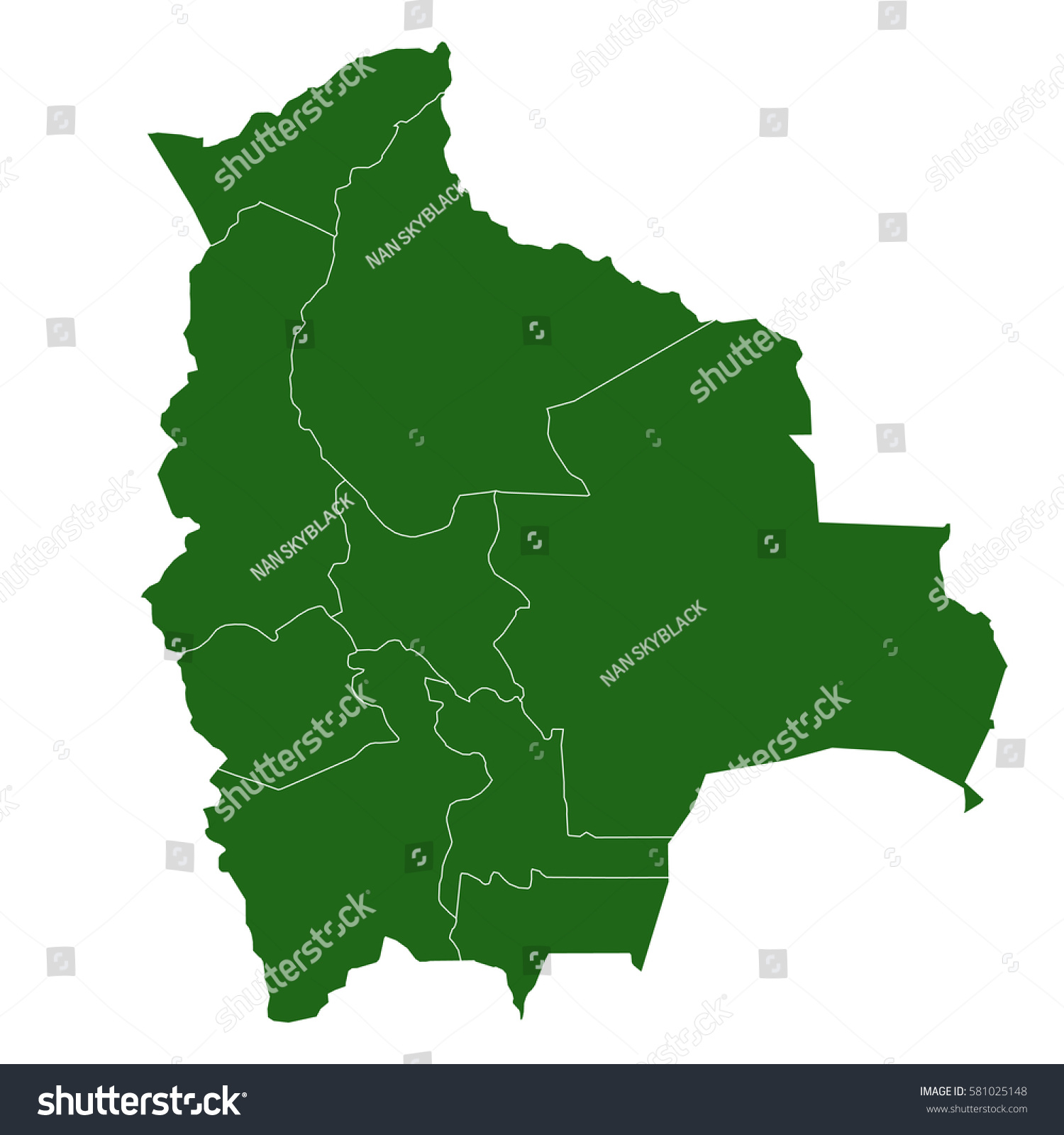 Bolivia Green Map Stock Vector (Royalty Free) 581025148 | Shutterstock