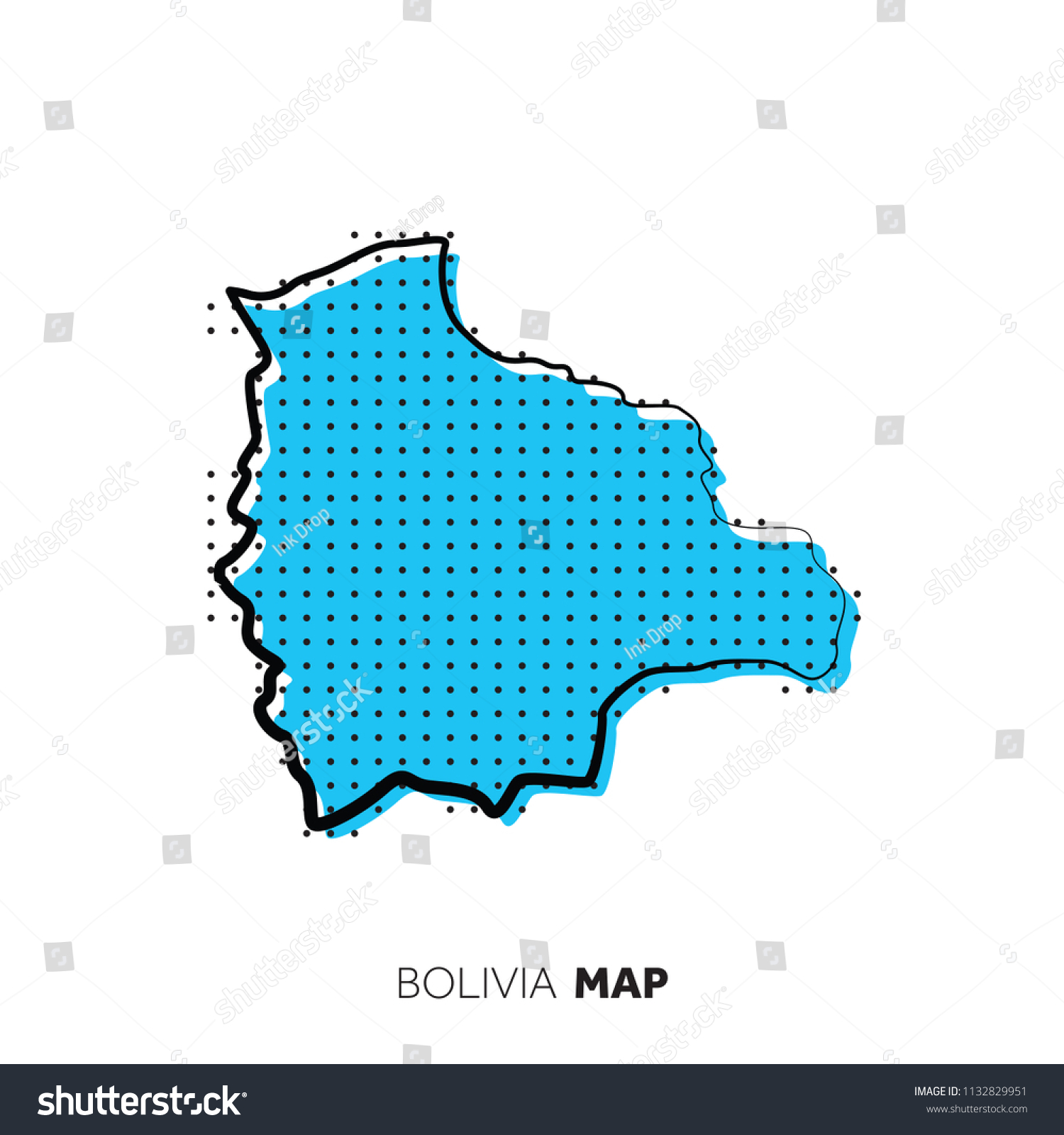 Bolivia Vector Country Map Map Outline Stock Vector (Royalty Free ...