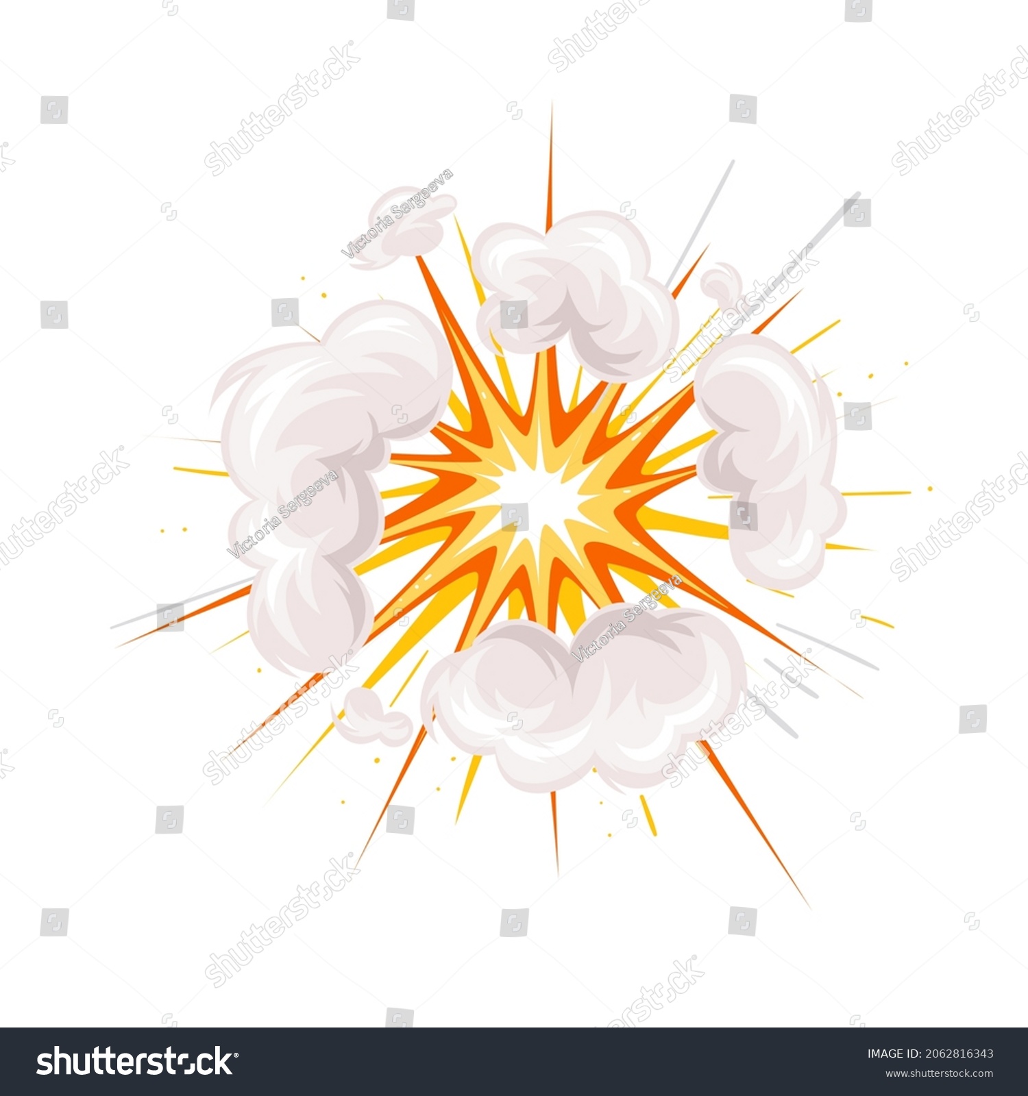 Bomb Explosion Smoke Flash Vector Illustration Stock Vector (Royalty ...