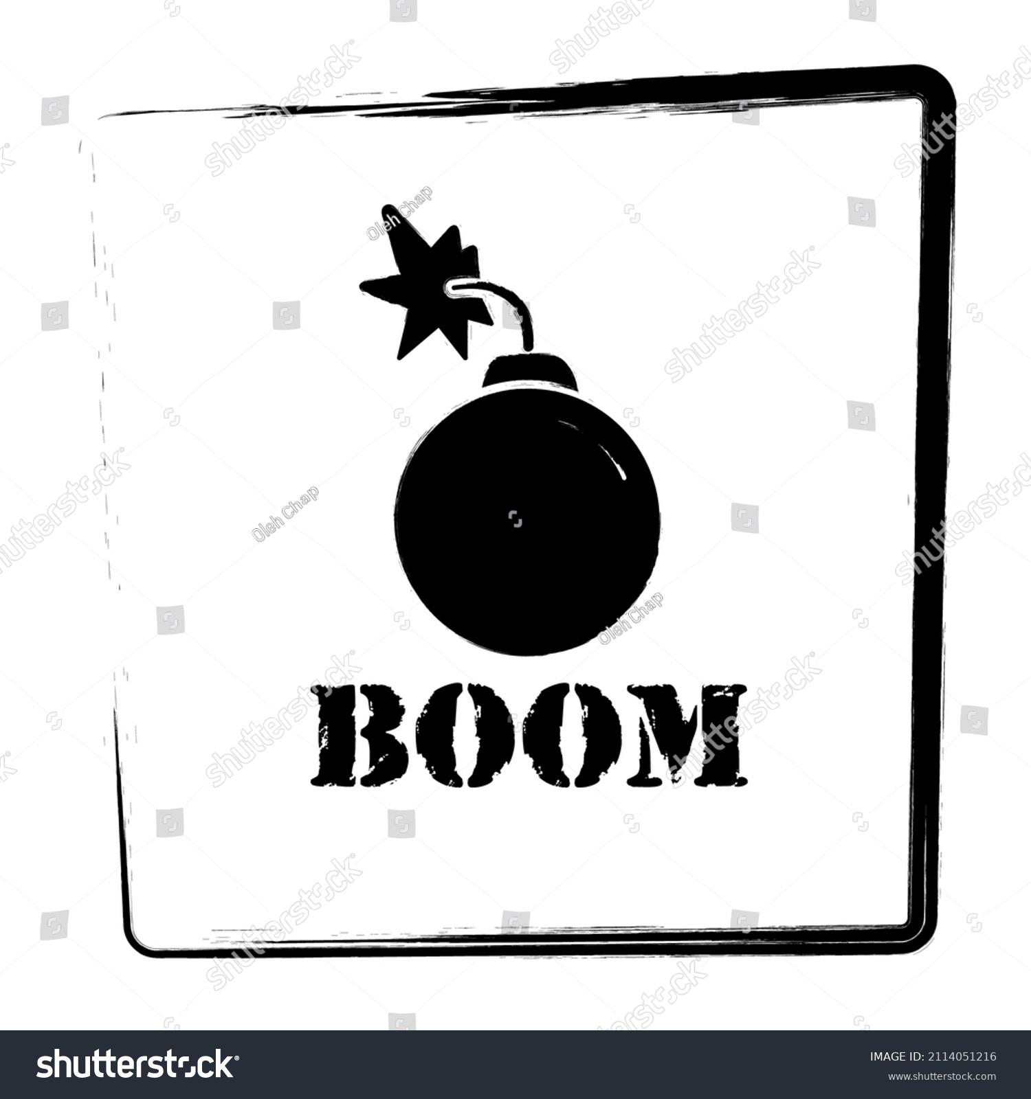Bomb Icon Brush Frame Vector Illustration Stock Vector (Royalty Free ...