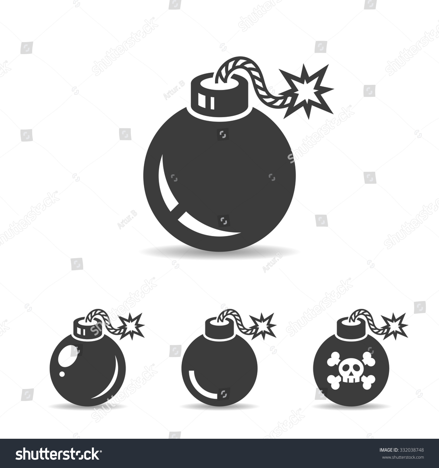 Bomb Icons Stock Vector (Royalty Free) 332038748 | Shutterstock