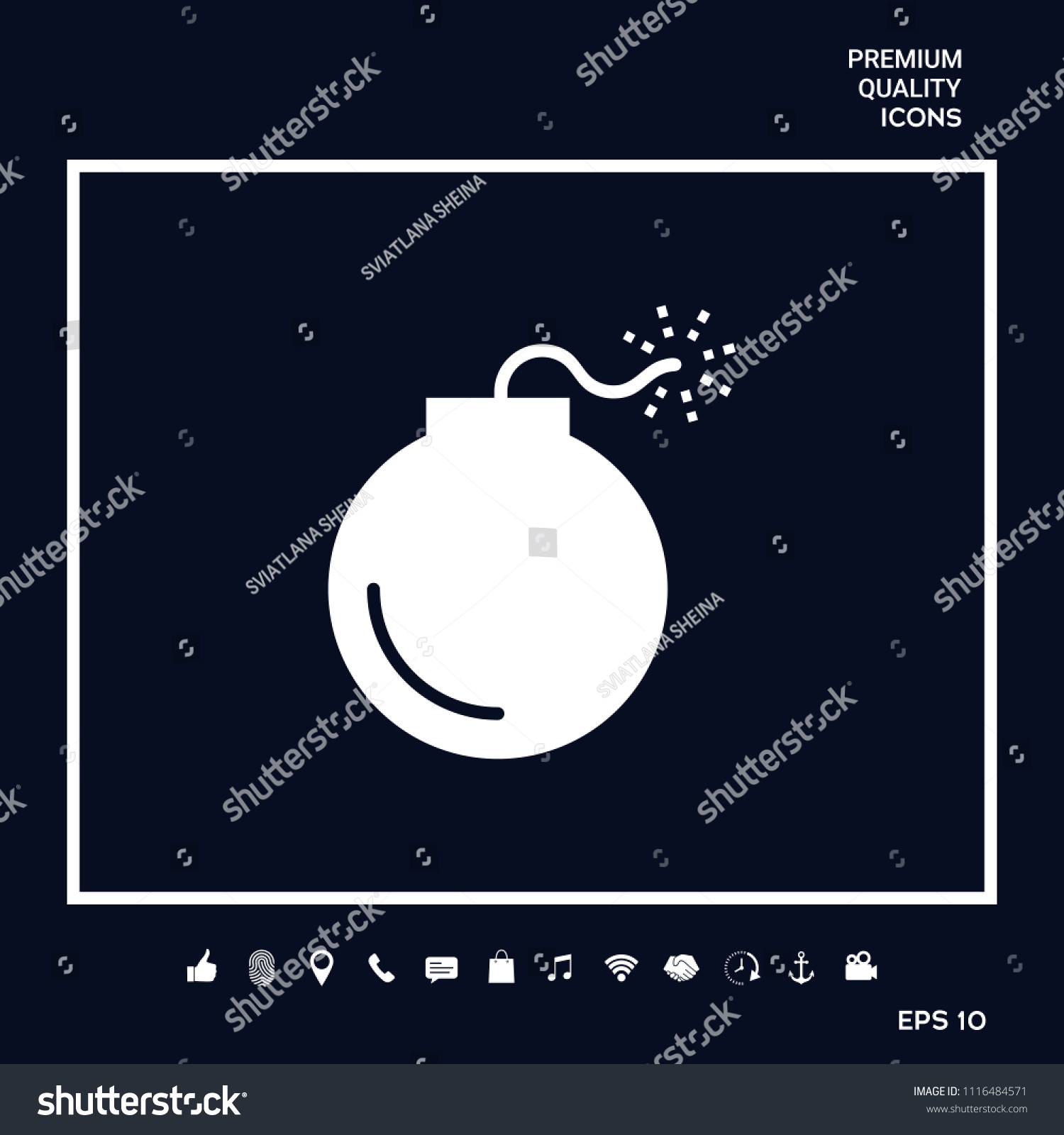 Bomb Symbol Icon Stock Vector (Royalty Free) 1116484571 | Shutterstock