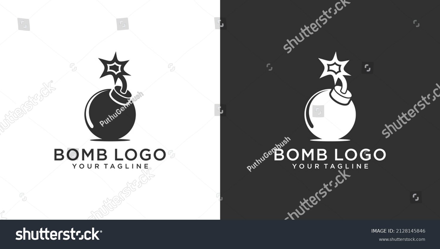 Bomb Vector Logo Design Burning Wick Stock Vector (Royalty Free ...