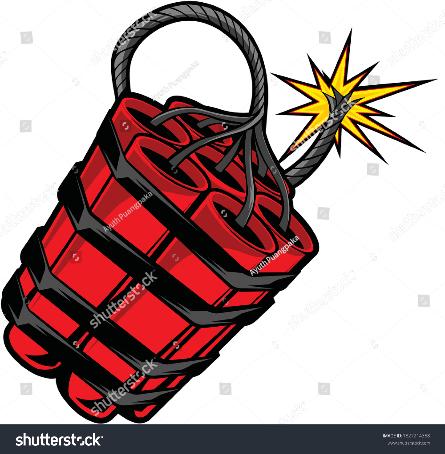 Bomb Vector Tnt Dynamite Burning Cord Stock Vector (Royalty Free ...