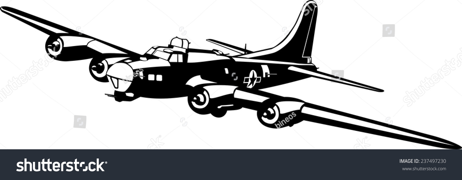 Bomber Plane Silhouette Stock Vector 237497230 - Shutterstock