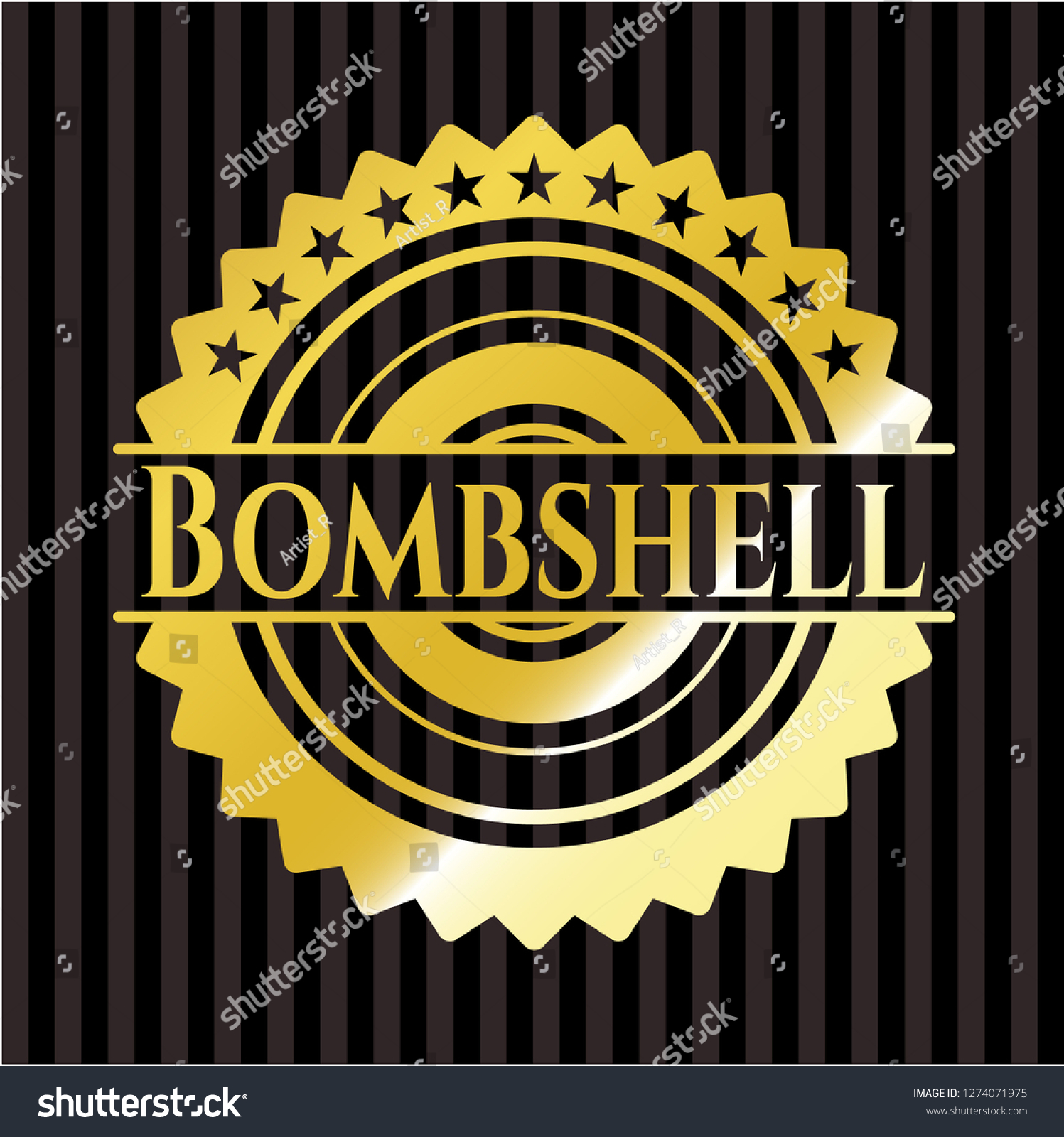 Bombshell Gold Emblem Badge Stock Vector (Royalty Free) 1274071975 ...