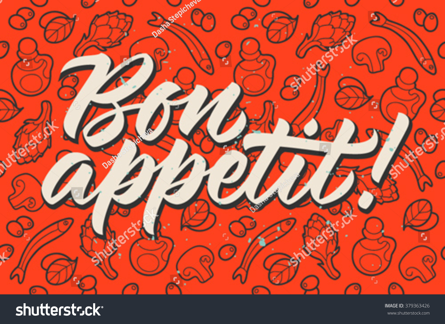 Bon Appetit Hand Lettering Calligraphy On: Vector có sẵn (miễn phí bản ...