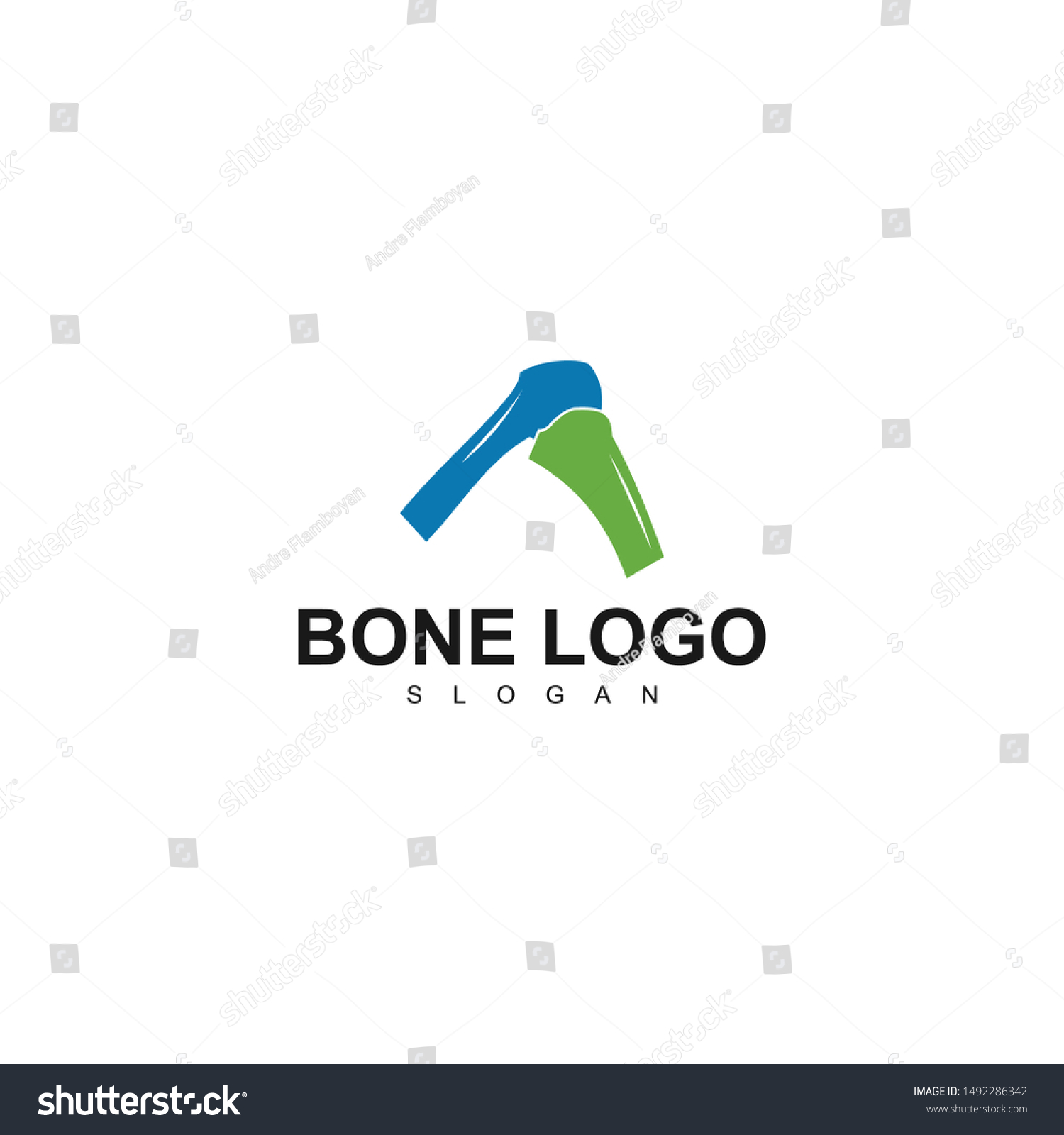 Bone Logo Template Design Concept Iconillustration Stock Vector ...