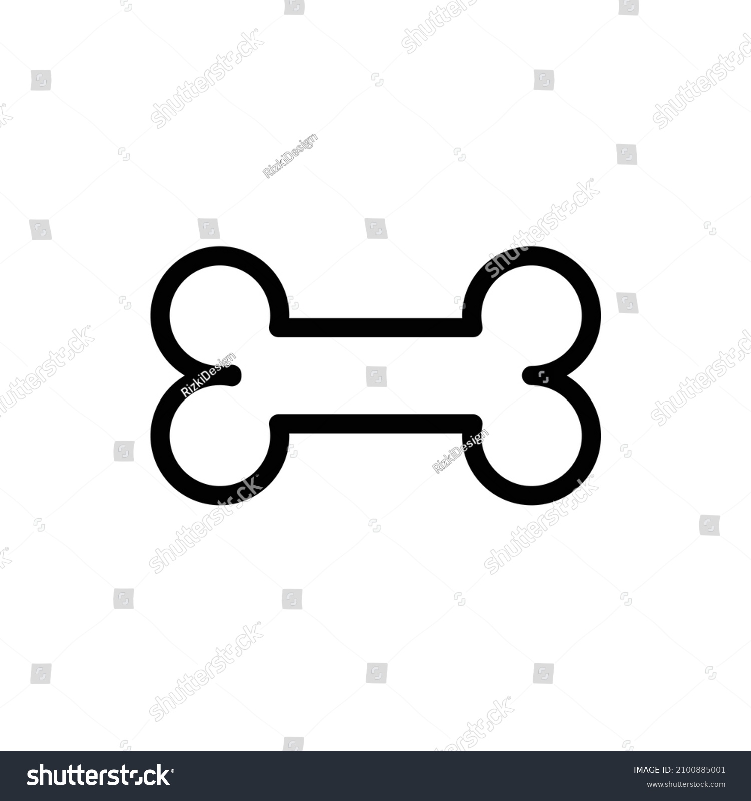 Bone Outline Icon Bone Icon Stock Vector (Royalty Free) 2100885001 ...