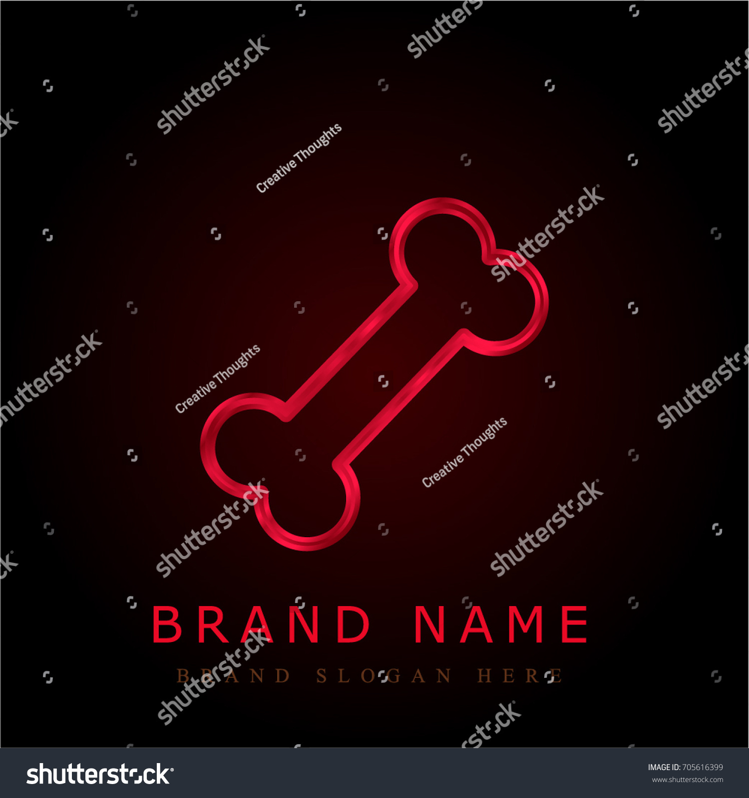 Bone Red Chromium Metallic Logo Stock Vector (Royalty Free) 705616399 ...