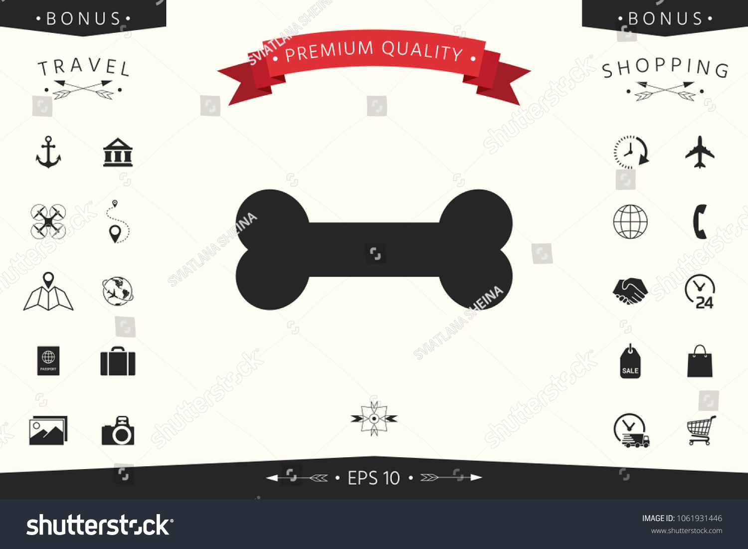 Bone Symbol Icon Stock Vector (Royalty Free) 1061931446