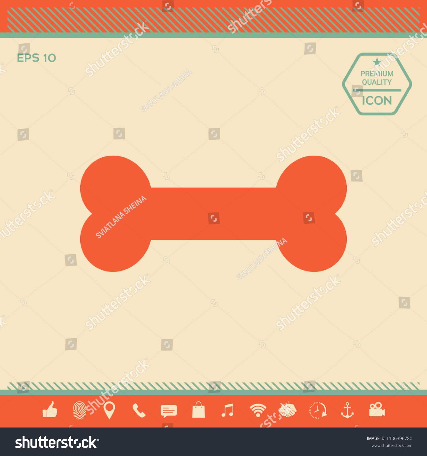 Bone Symbol Icon Stock Vector (Royalty Free) 1106396780 | Shutterstock