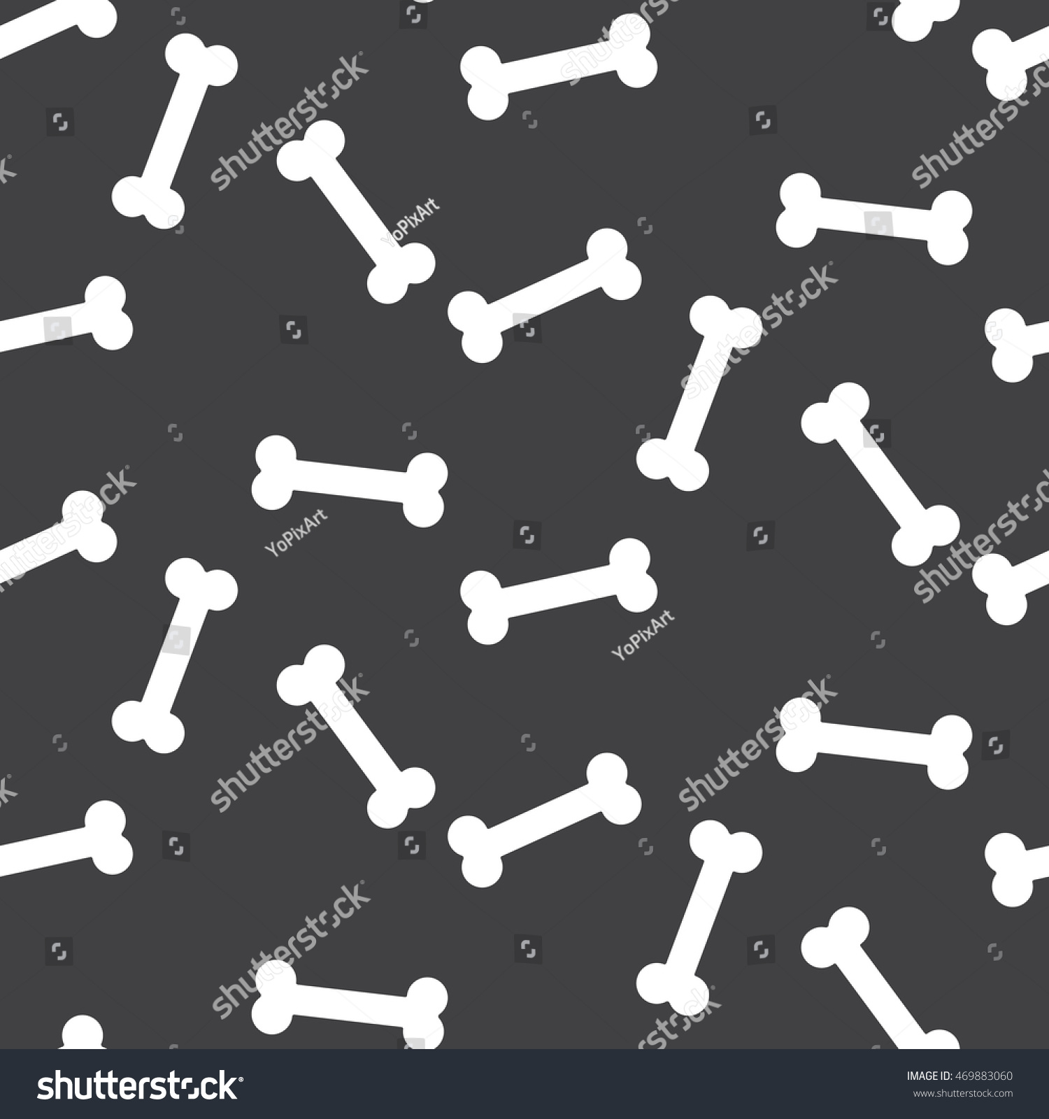 Bone Vector Black White Seamless Pattern 库存矢量图（免版税）469883060 | Shutterstock
