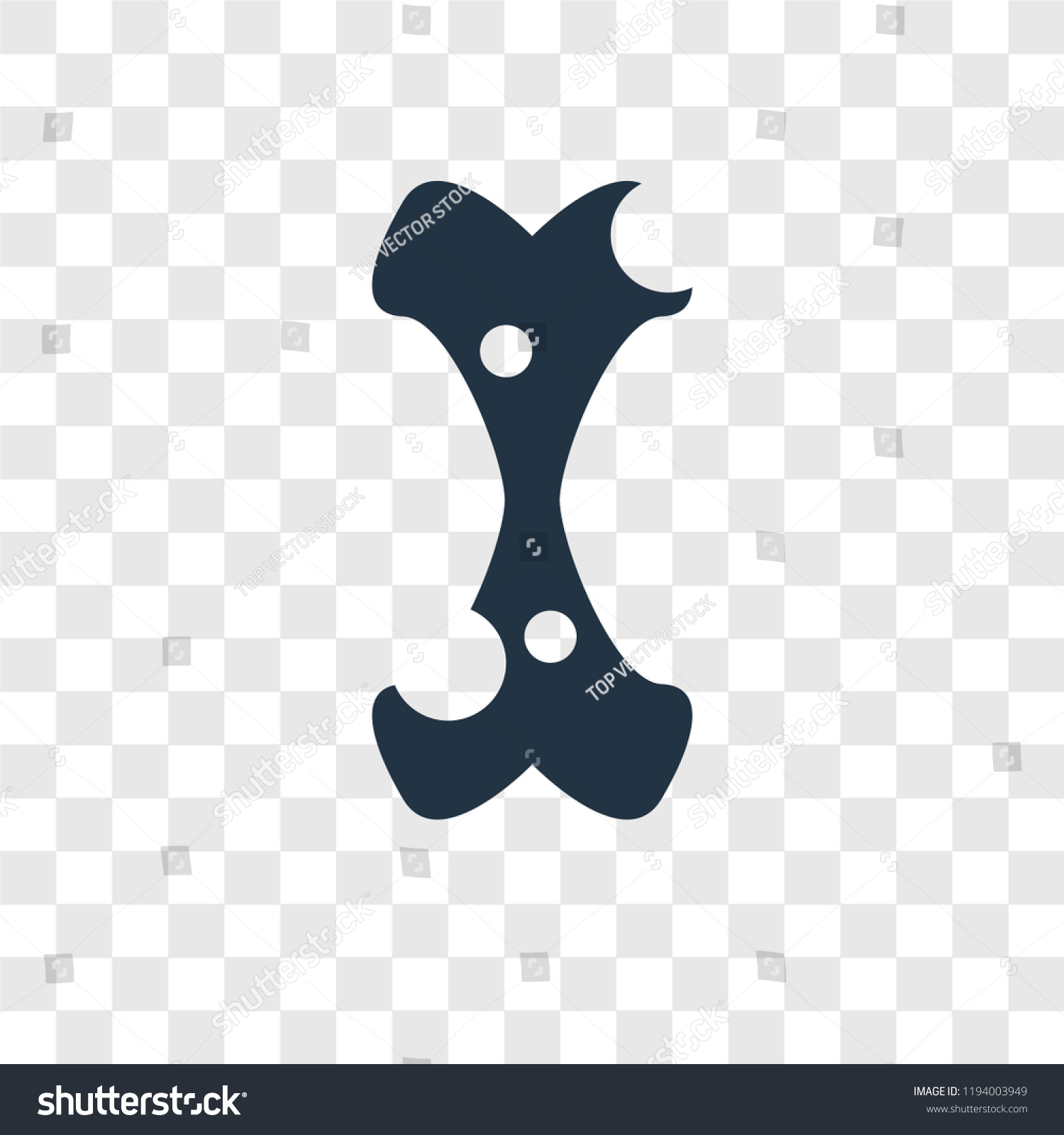 Bone Vector Icon Isolated On Transparent Stock Vector (Royalty Free ...