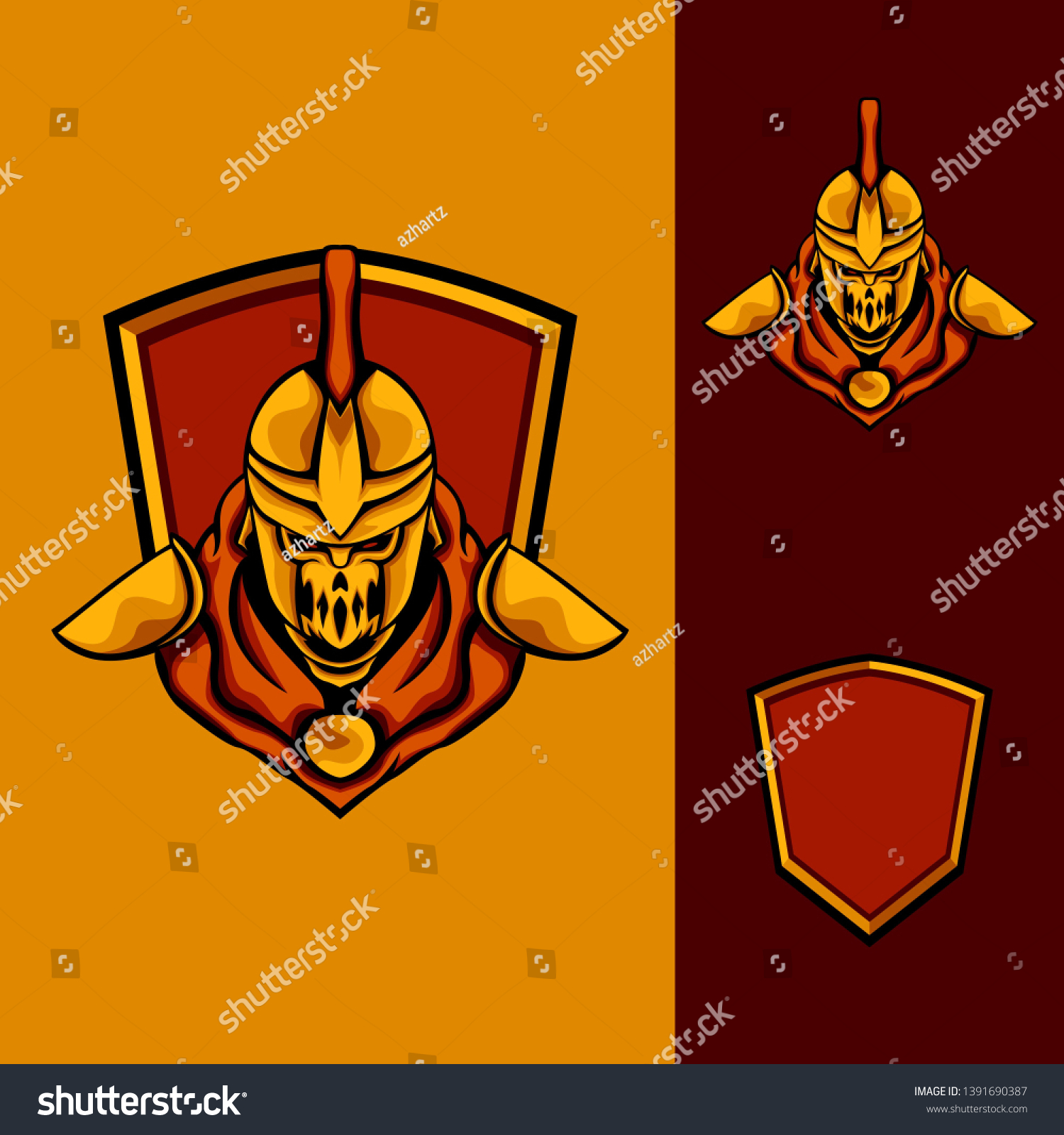 Bone Warrior Logo Esport Gaming Stock Vector (Royalty Free) 1391690387