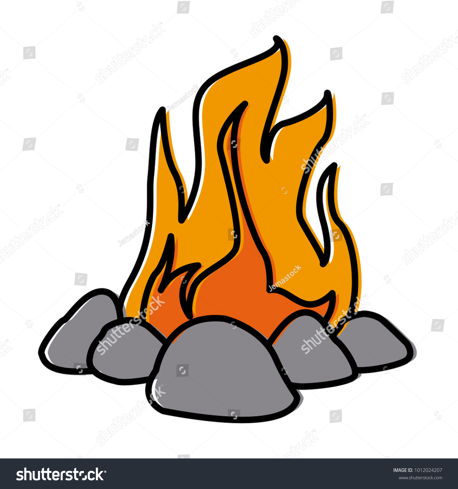 Bonfire Cartoon Isolated Stock Vector (Royalty Free) 1012024207 ...