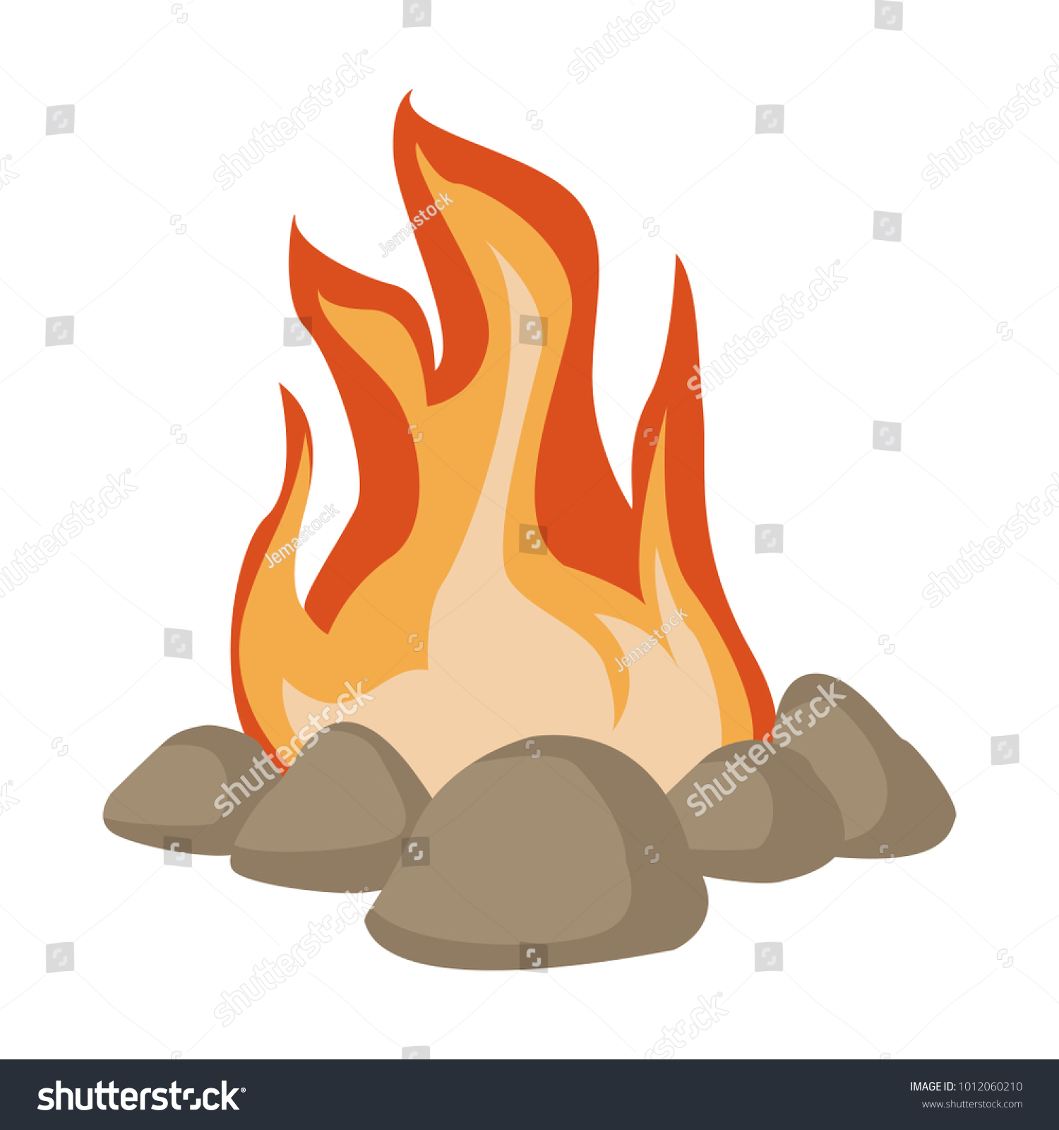 Bonfire Cartoon Isolated Stock Vector (Royalty Free) 1012060210 ...