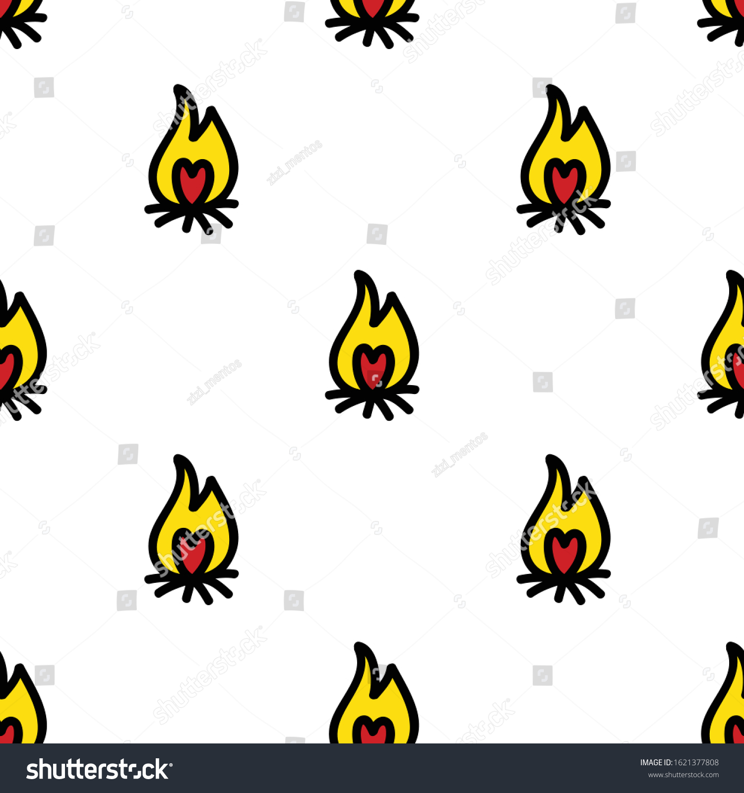 Bonfire Seamless Doodle Pattern Vector Illustration Stock Vector ...