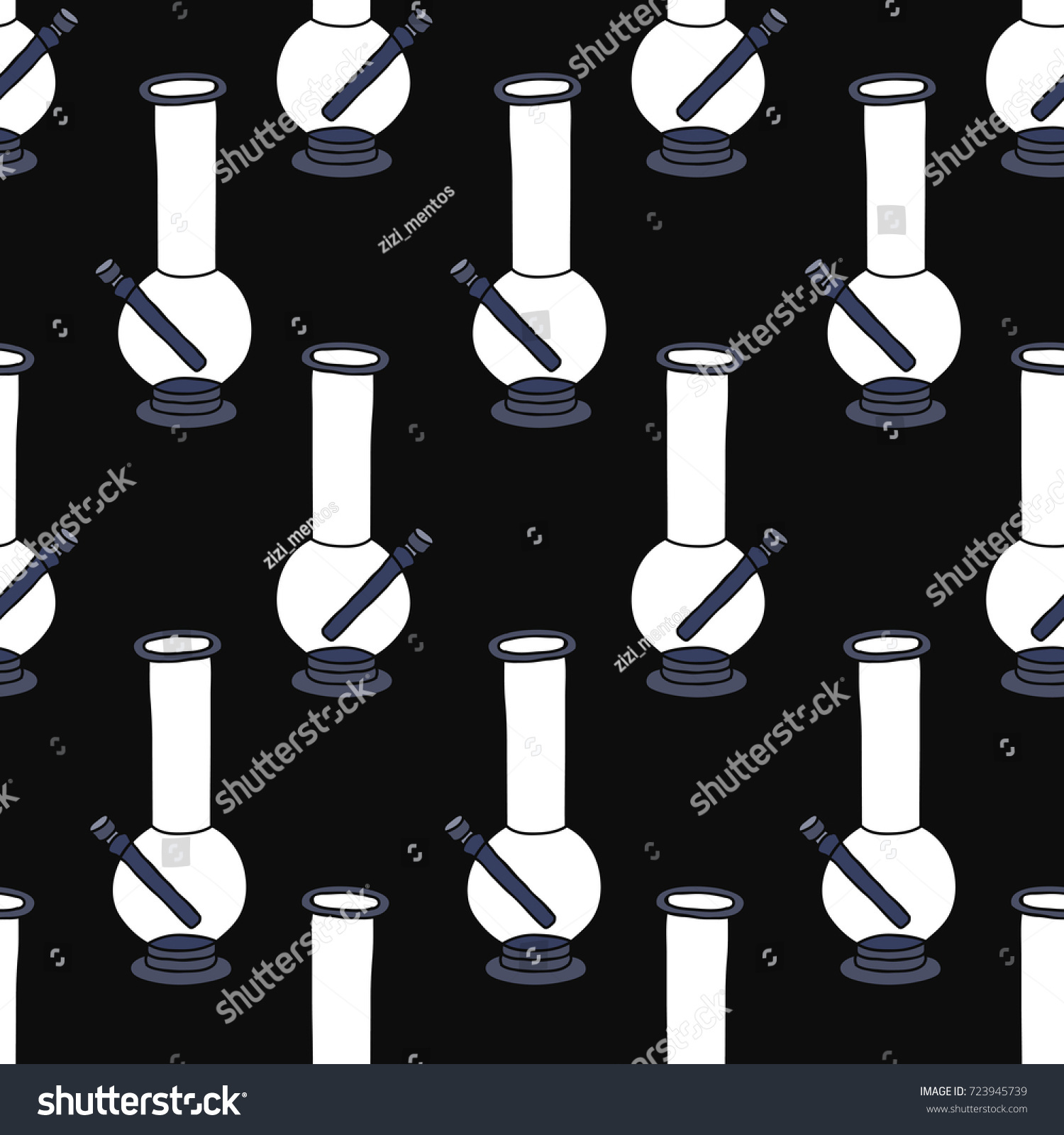 Bong Smoking Seamless Doodle Pattern Stock Vector (Royalty Free ...