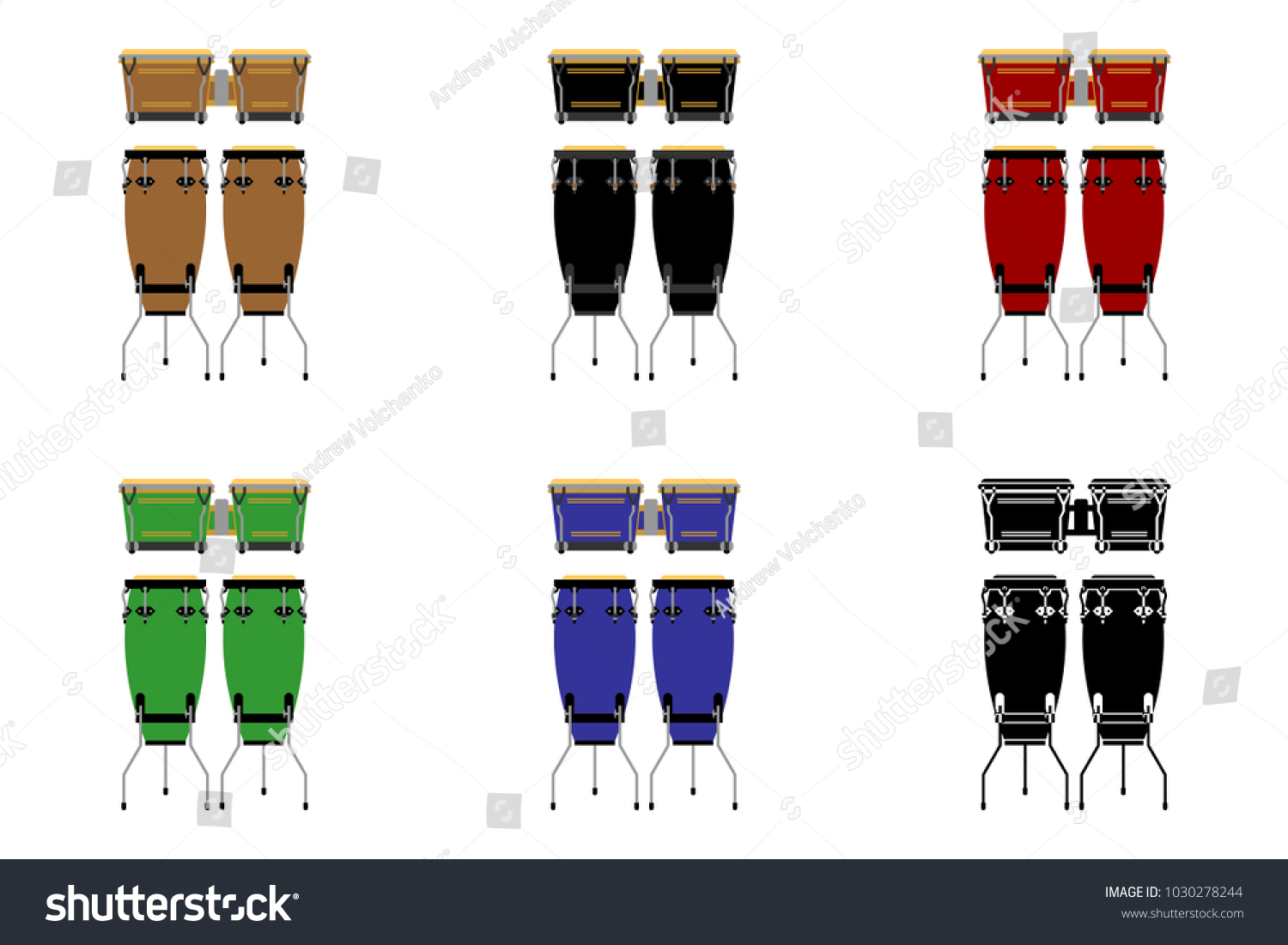Bongo Conga Percussion Set Vector Illustration Stock Vector (Royalty ...