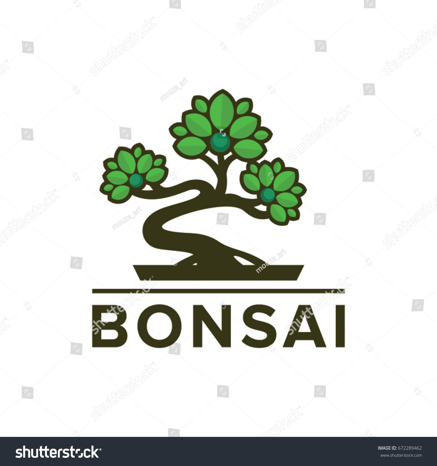 Bonsai Logo Template Tree Icon Logotype Stock Vector (Royalty Free ...