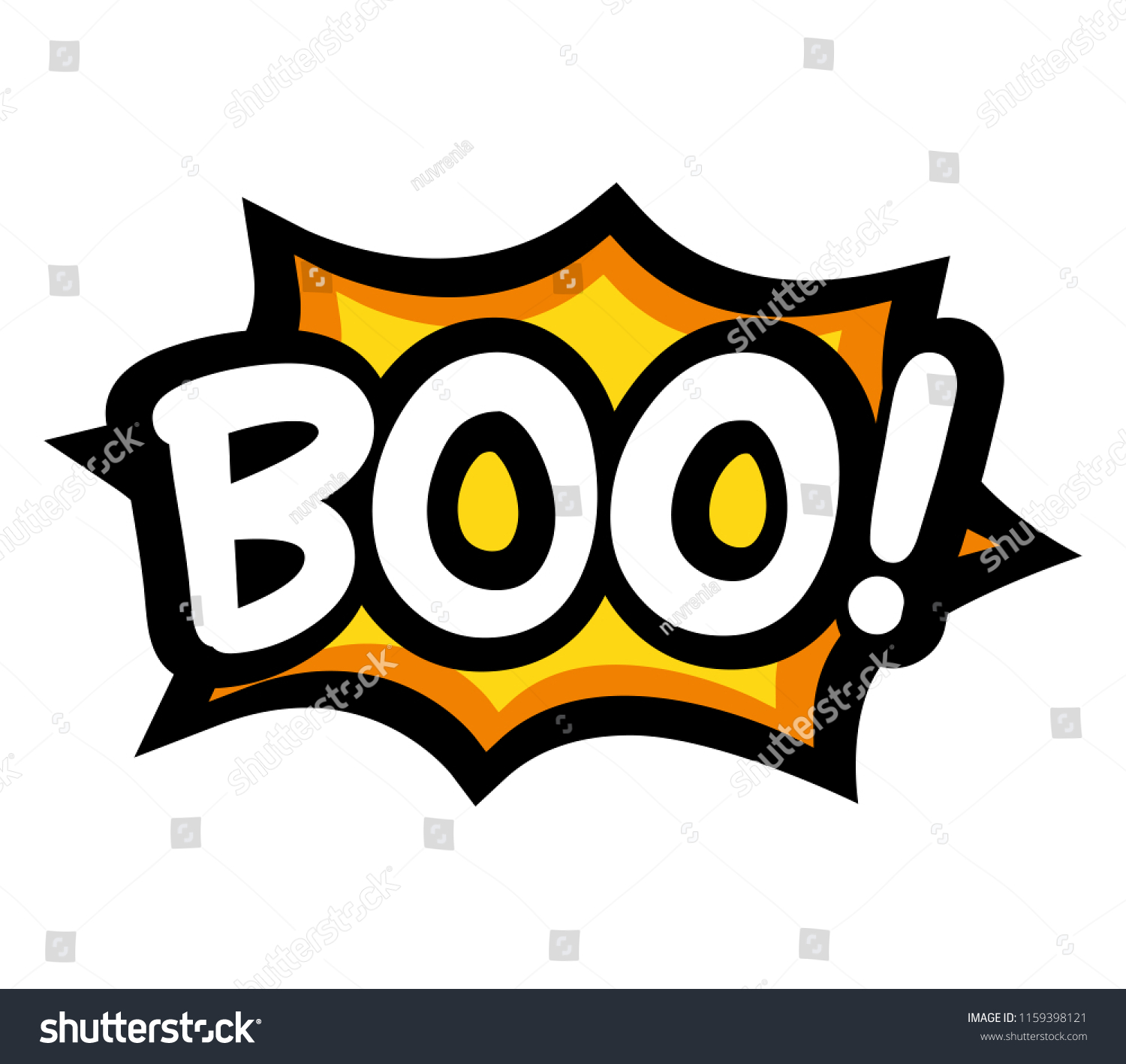 Boo Letters On Comic Text Isolated Stock Vector (Royalty Free) 1159398121