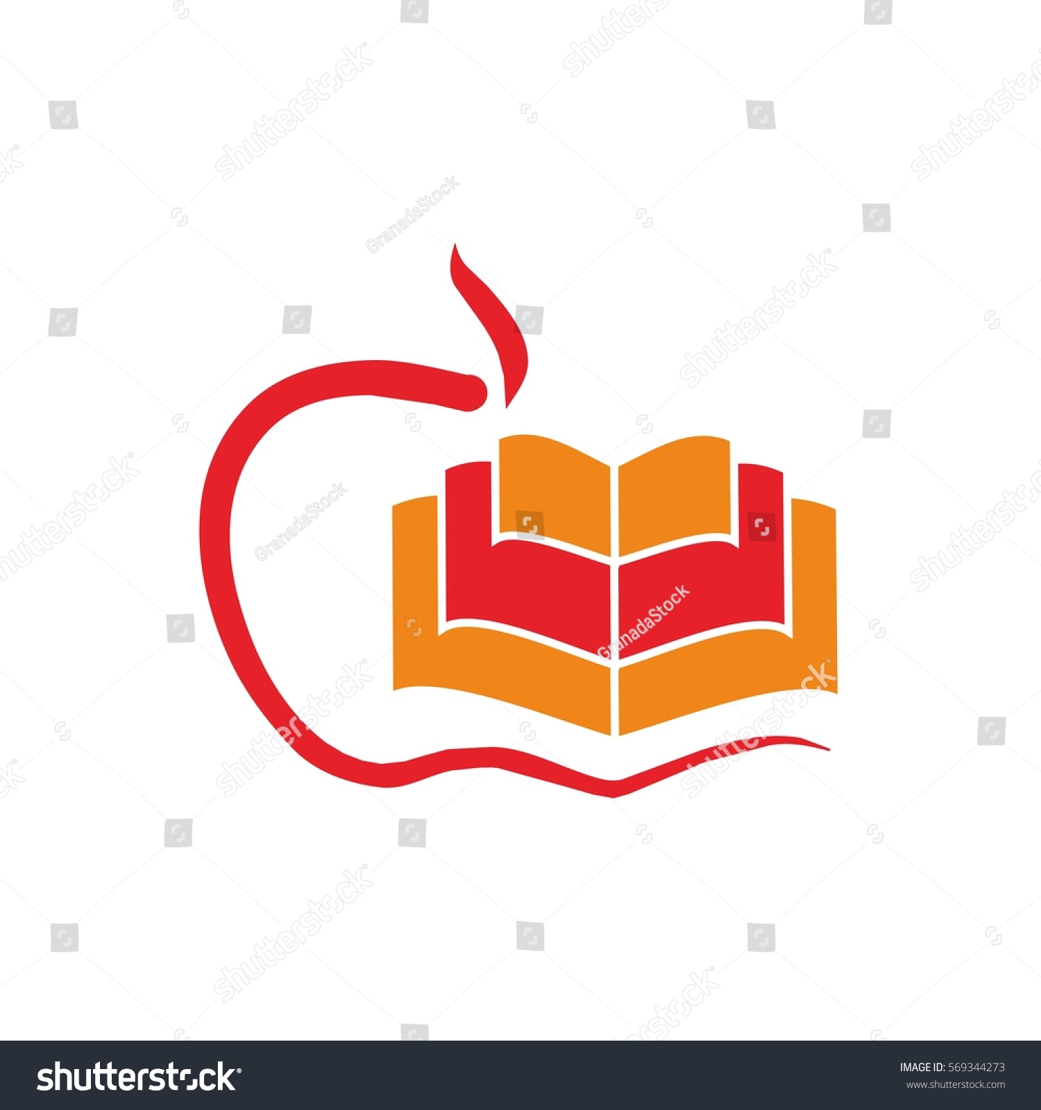 Book Apple Educational Reading Logo Vector Stock Vector (Royalty Free ...