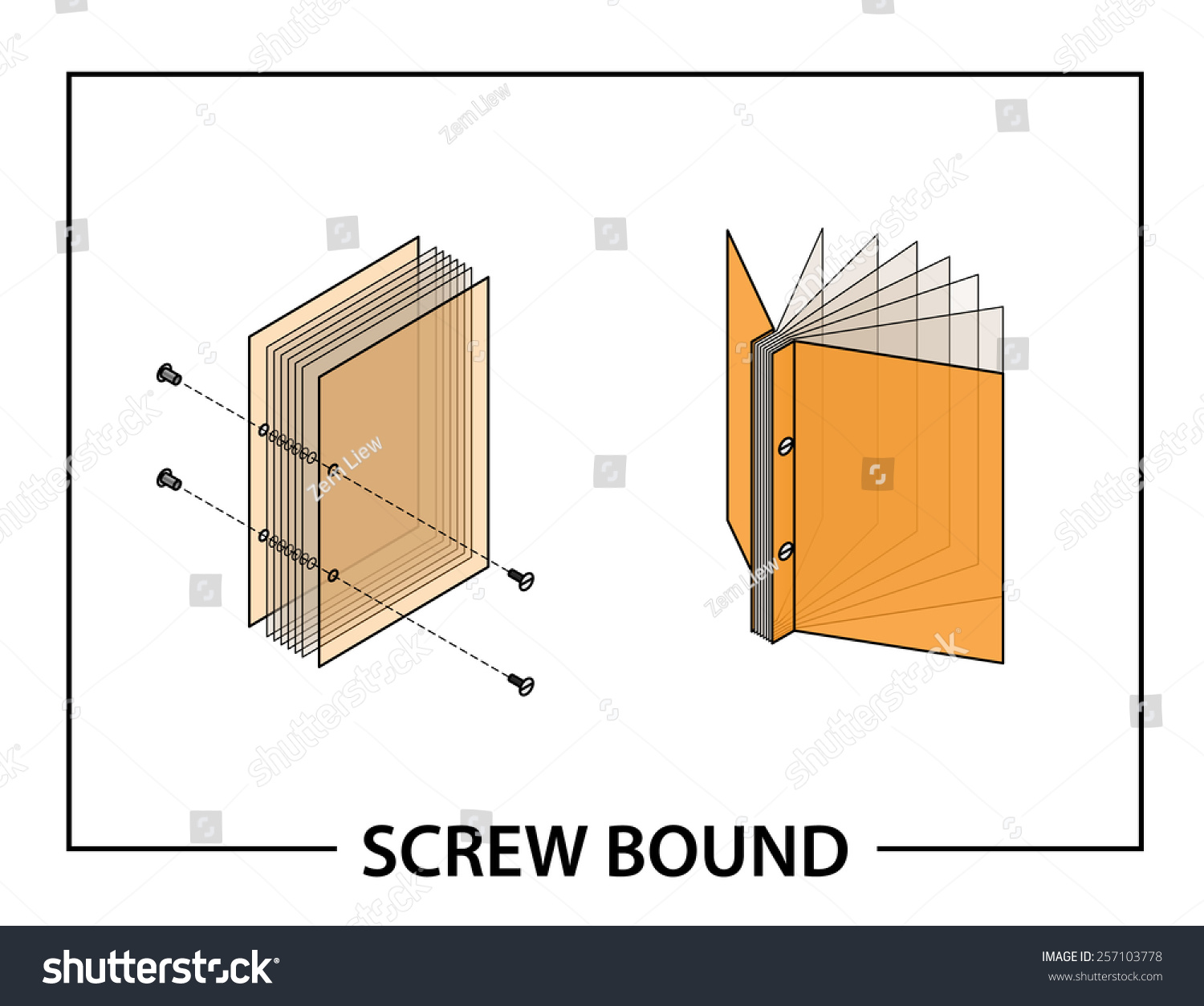 Book Binding Technique Screw Bound Stock Vector (Royalty Free ...