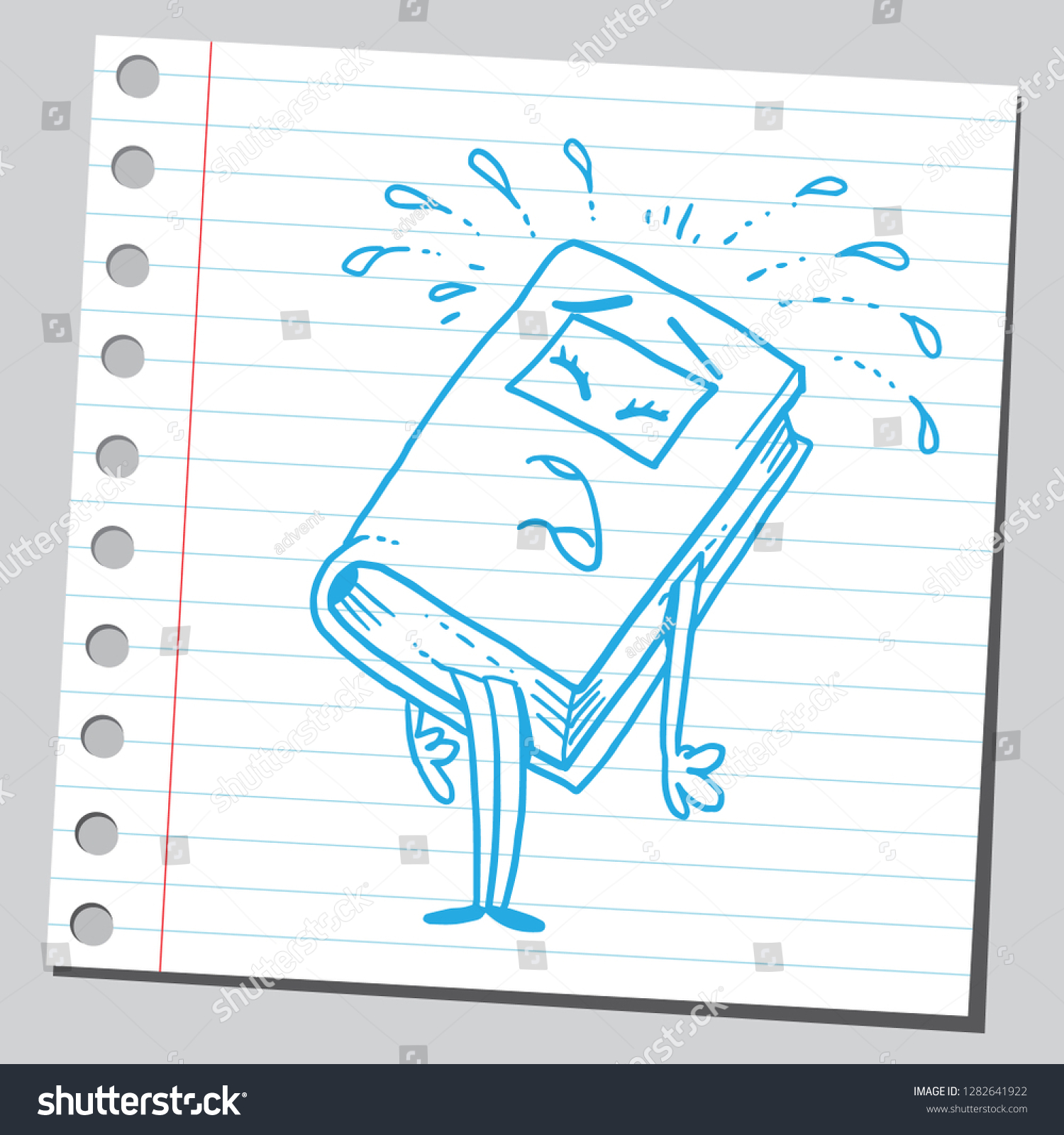 Book Cartoon Charactercrying Stock Vector (Royalty Free) 1282641922