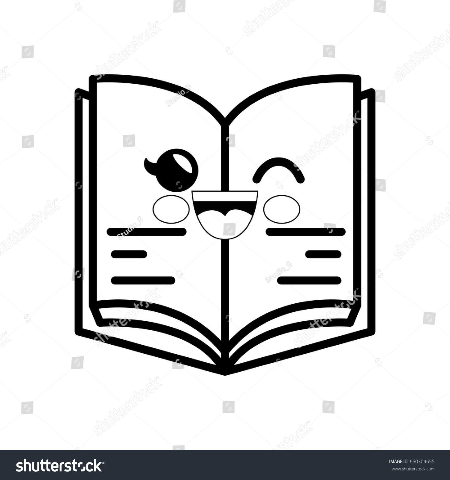 Book Cartoon Smiley Stock Vector (Royalty Free) 650304655 | Shutterstock