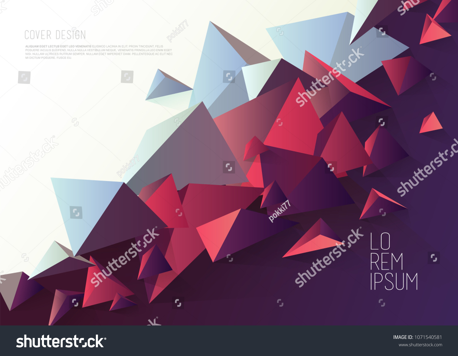 Book Cover Design Template Abstract Polygonal Stock Vector (Royalty ...