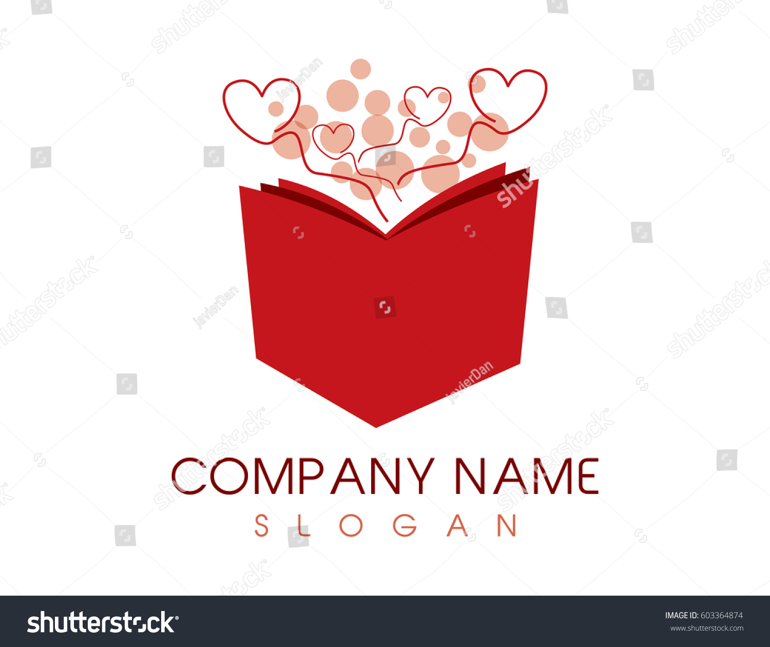 Book Heart Logo Stock Vector (Royalty Free) 603364874 | Shutterstock
