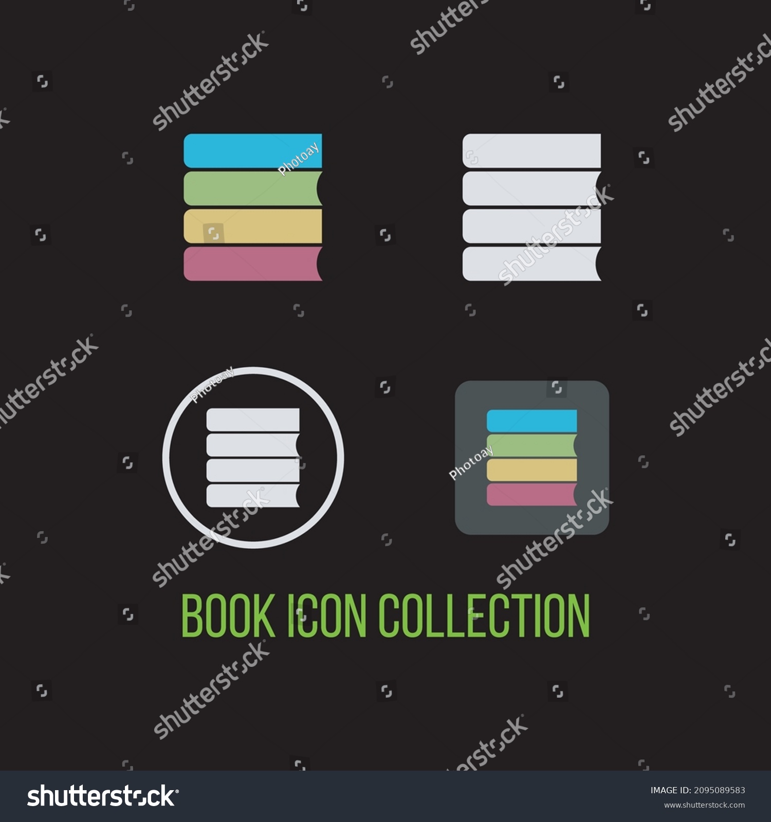 Book Icon Collection Vector Illustration Educational Stock Vector ...