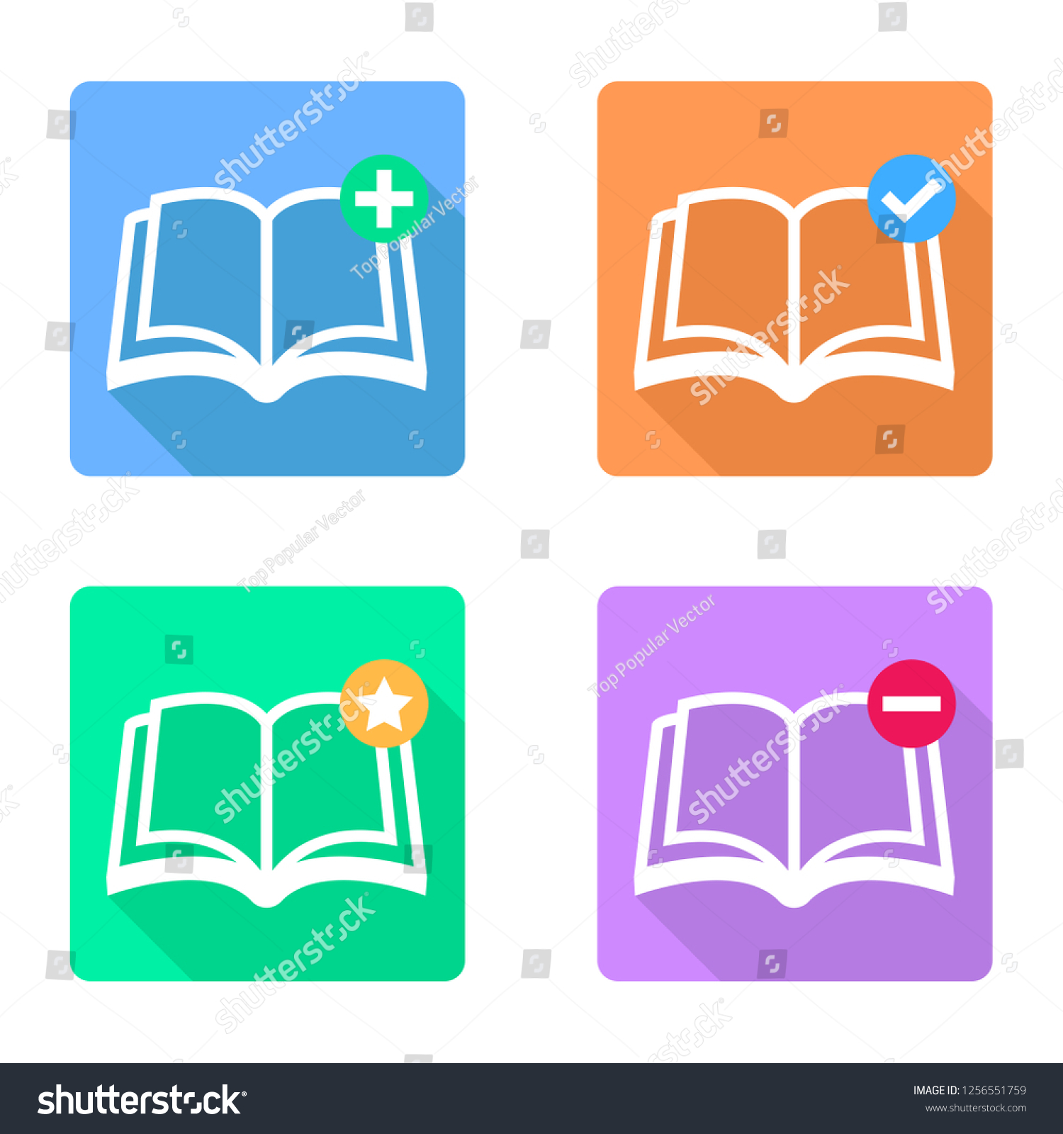 Book Icon Set Indicator Vector Illustration Stock Vector (Royalty Free ...