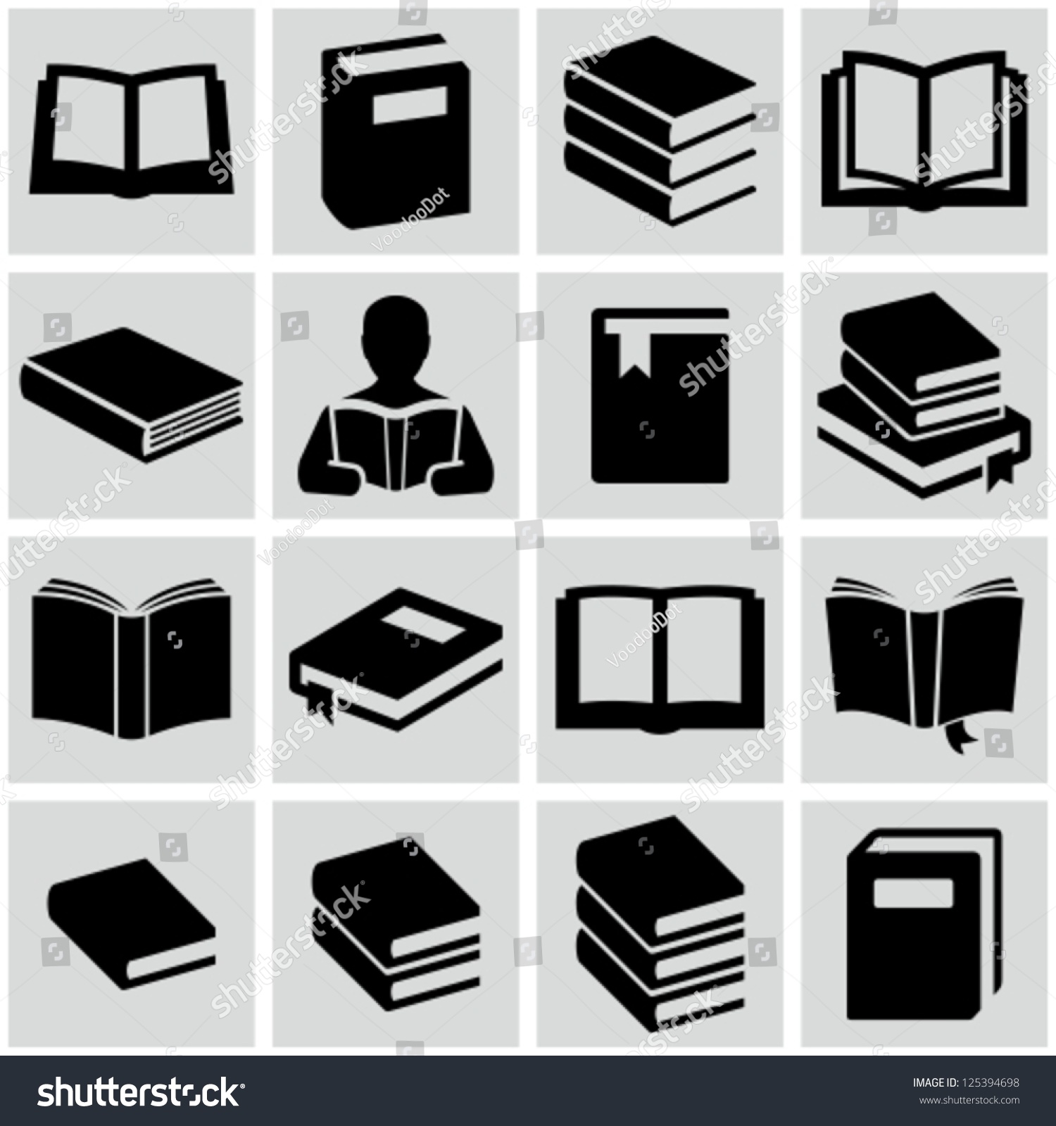 Book Icons Stock Vector Illustration 125394698 : Shutterstock