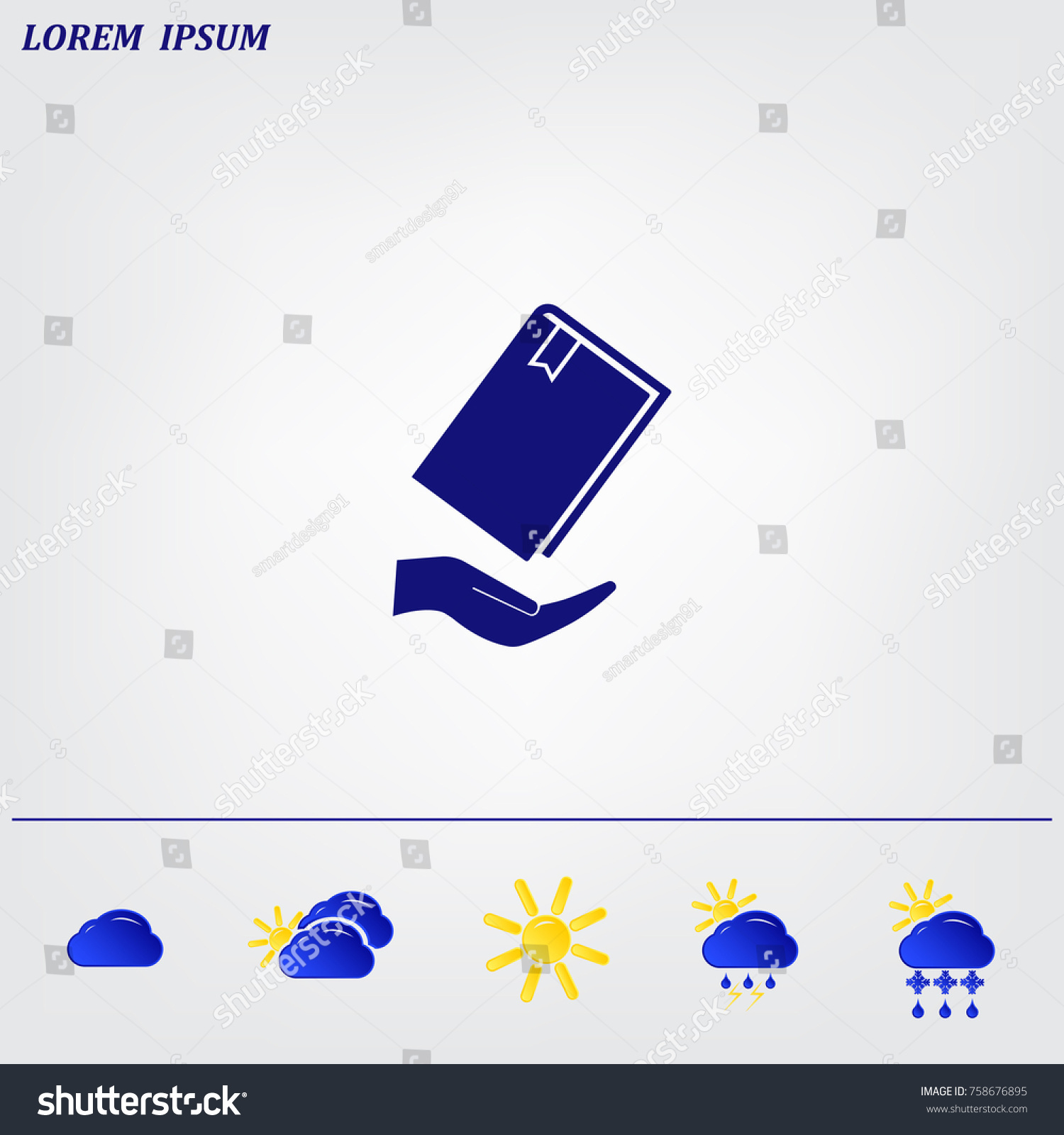 Book Hand Vector Illustration Stock Vector (Royalty Free) 758676895