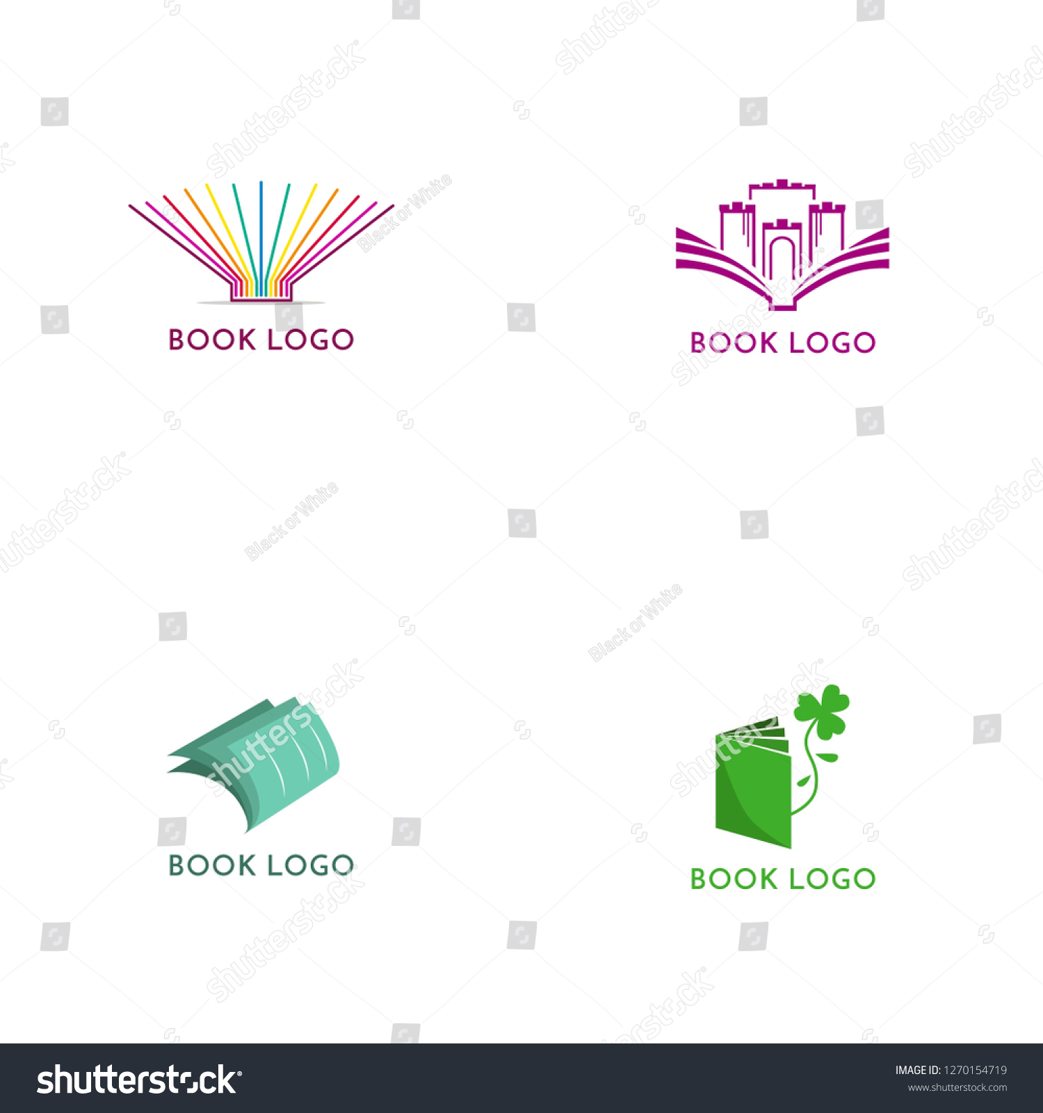 Book Logo Design Template Stock Vector (Royalty Free) 1270154719 ...
