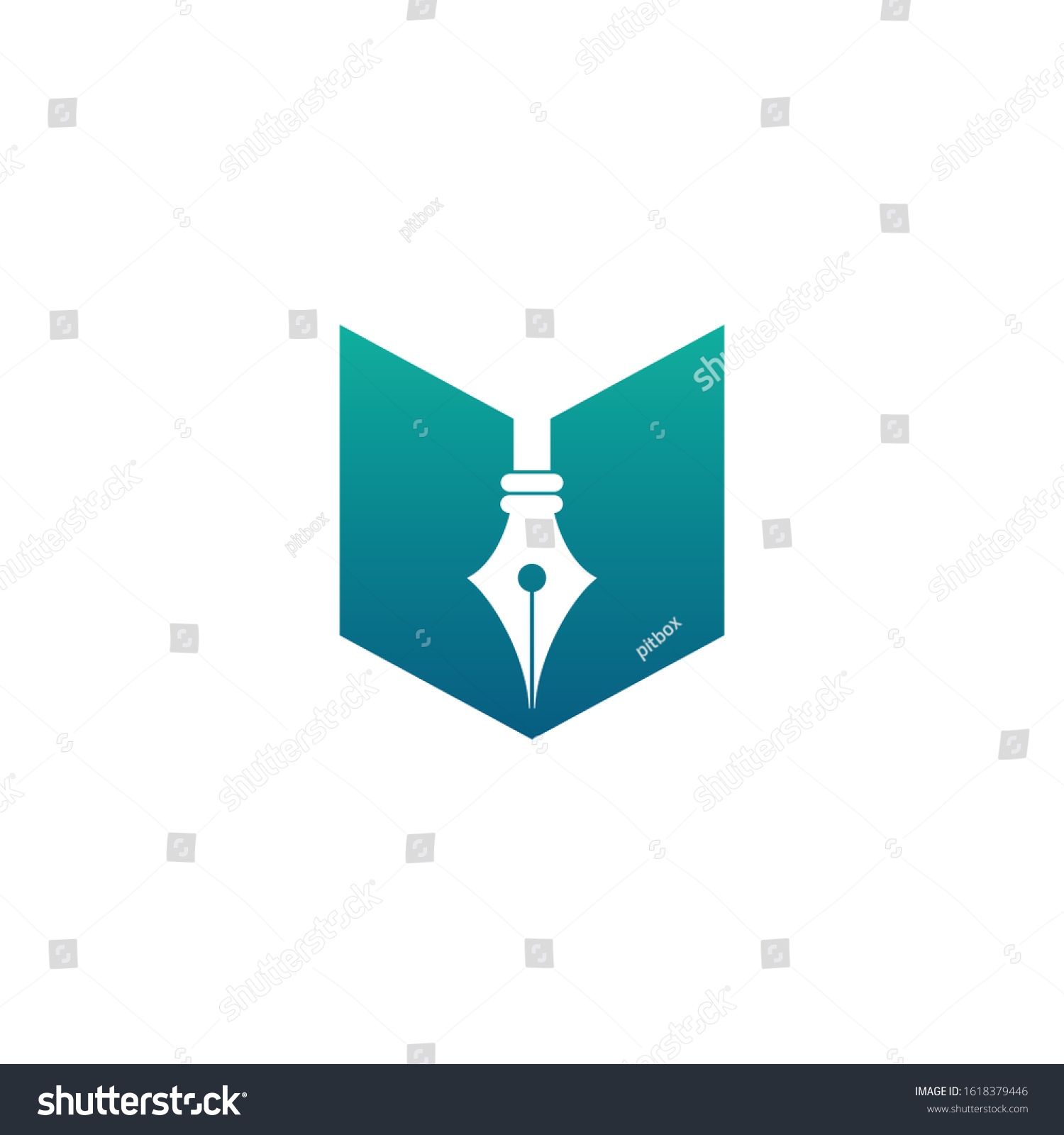 Book Logo Icon Vector Pen Stock Vector (Royalty Free) 1618379446