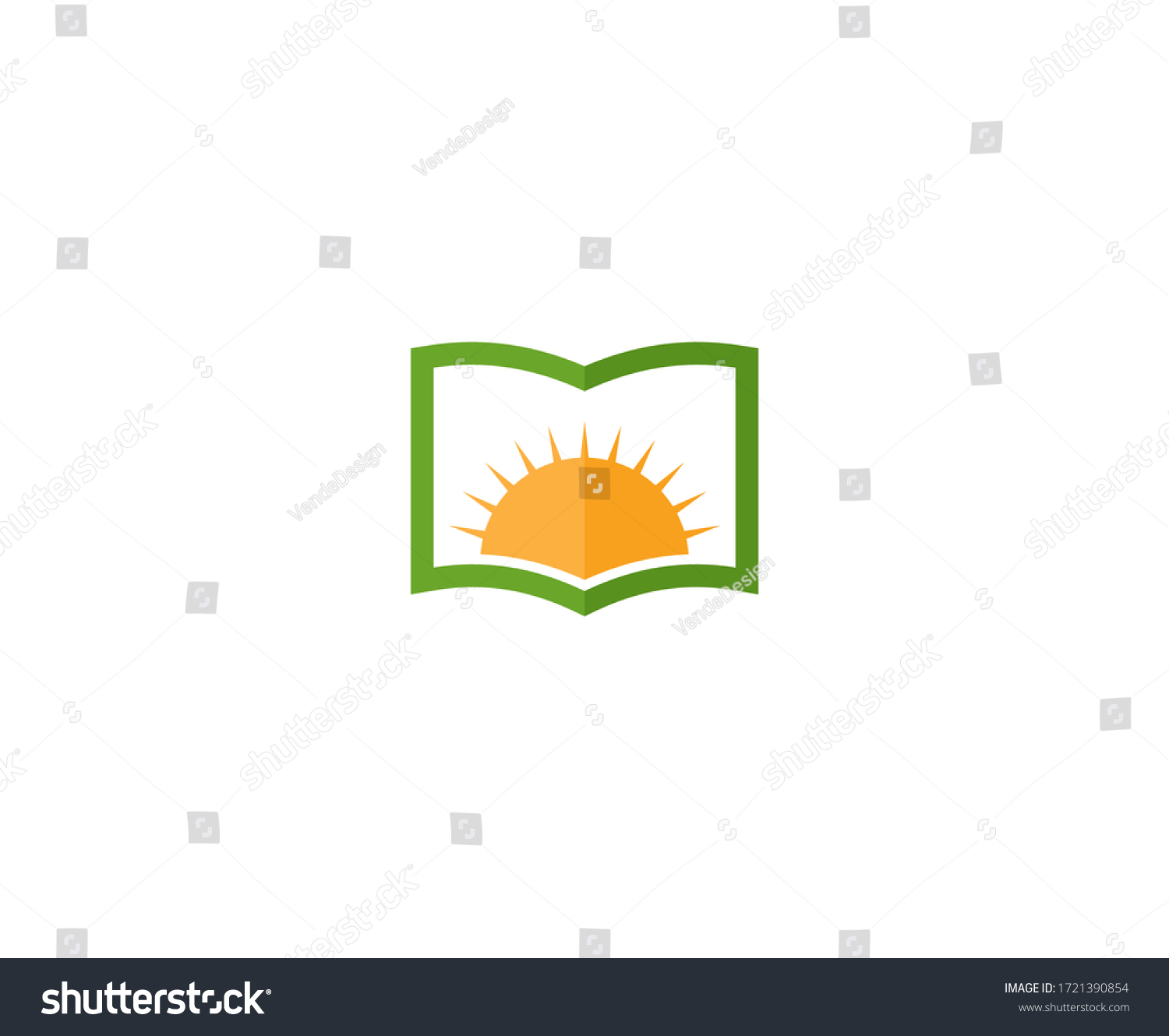 Book Logo Sun Vector Sunset Icon Stock Vector (Royalty Free) 1721390854 ...