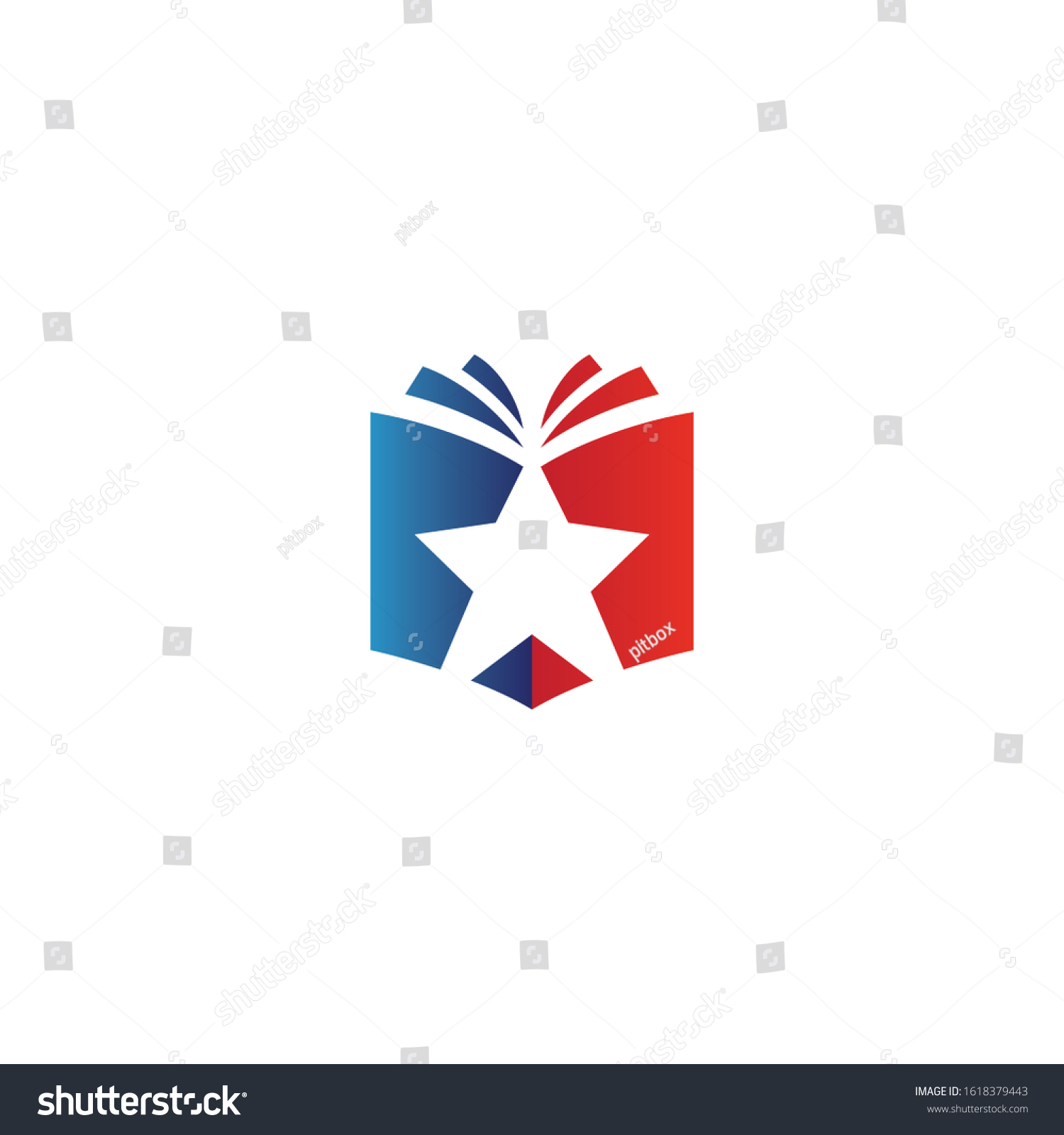 Book Logo Vector Star Template Stock Vector (Royalty Free) 1618379443