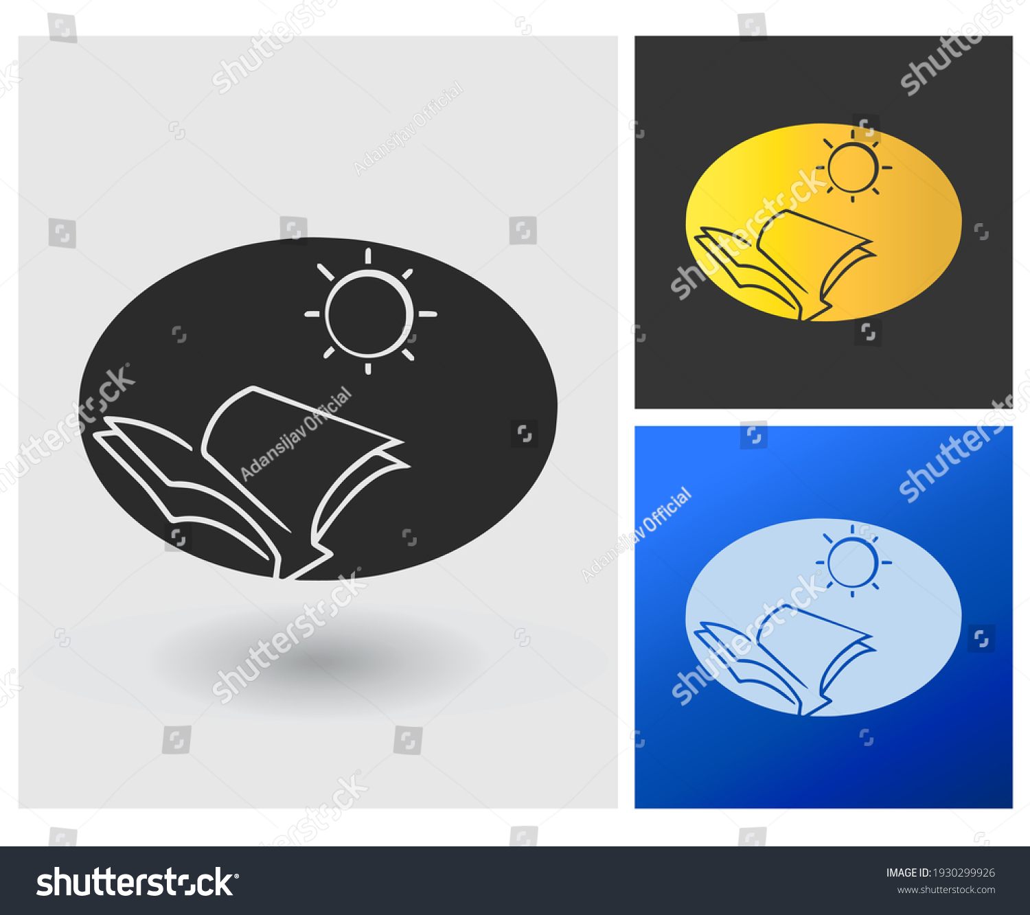 Book Logo Sun Oval Circle Vector Stock Vector (Royalty Free) 1930299926 ...