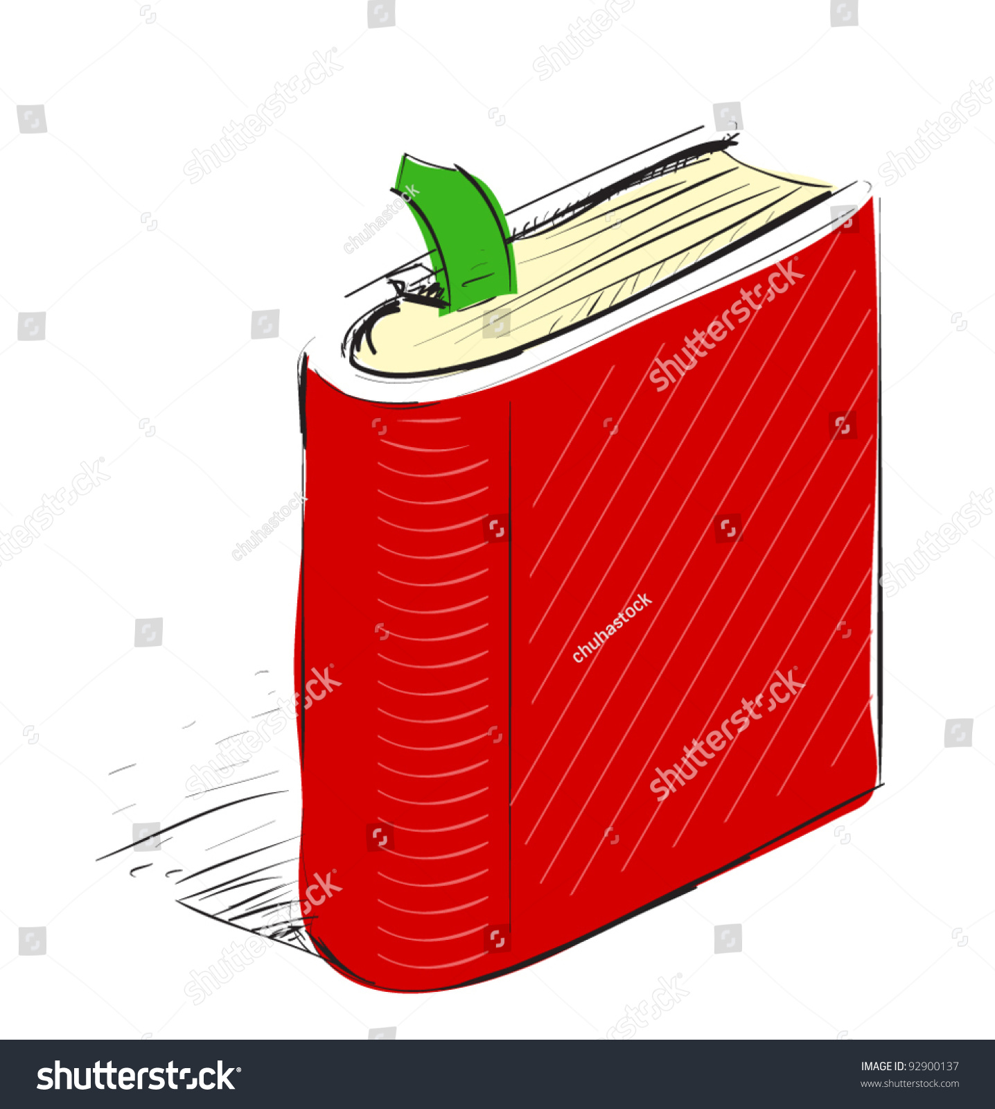Book Scribbled Red Sketch Vector Illustration Stock Vector (Royalty ...