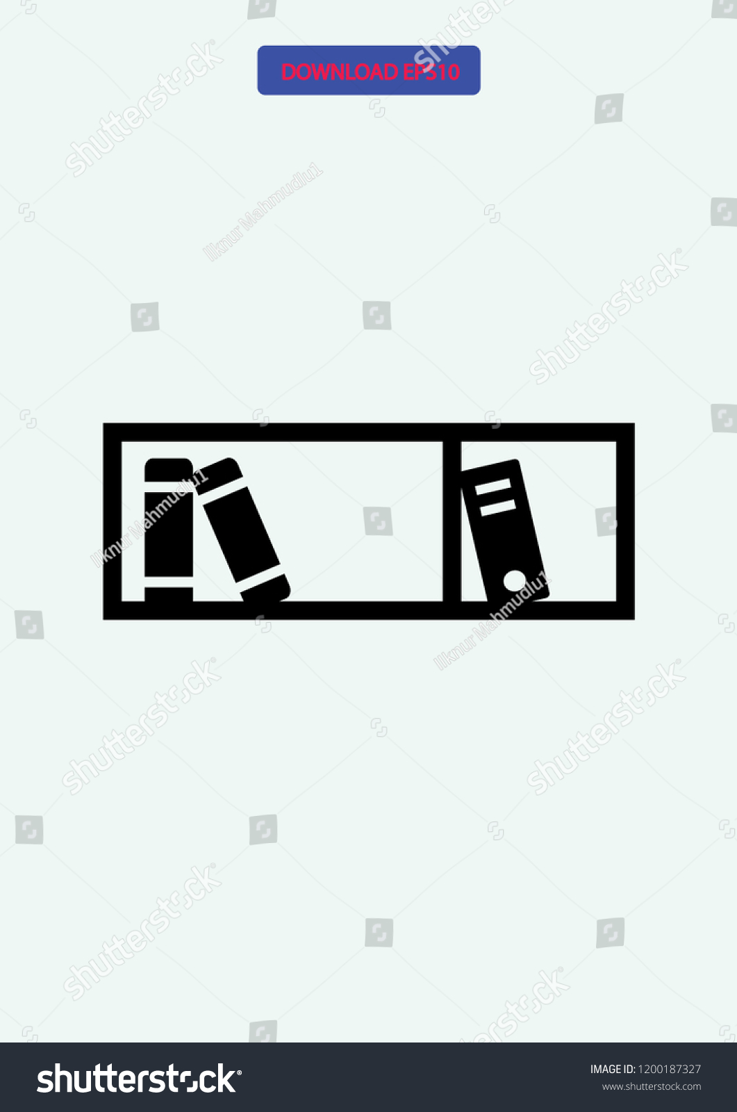 Book Shelf Icon Vector Stock Vector (Royalty Free) 1200187327