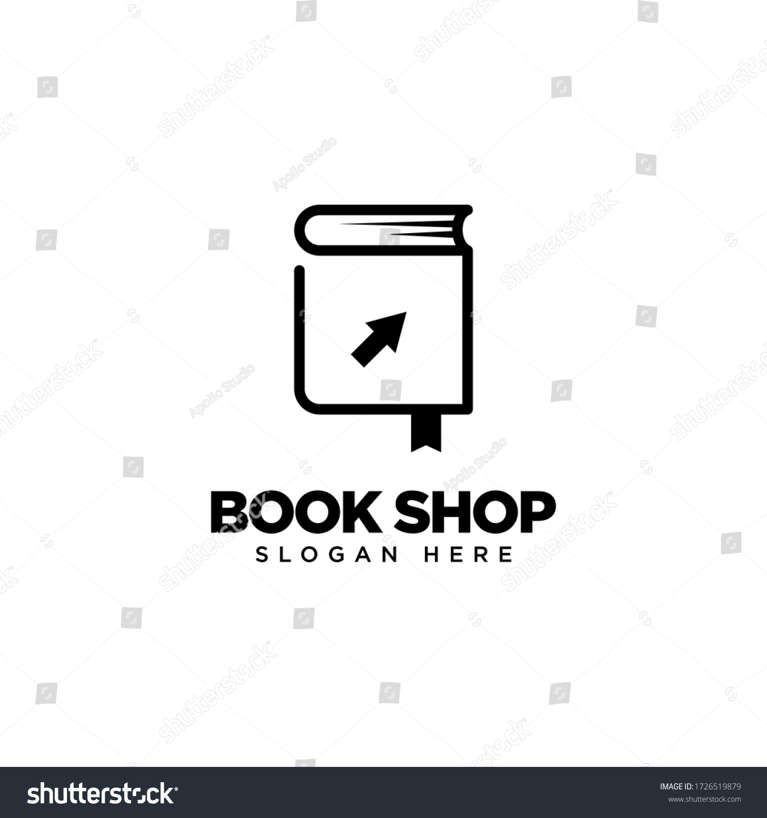 Book Shop Logo Design Template Stock Vector (Royalty Free) 1726519879 ...